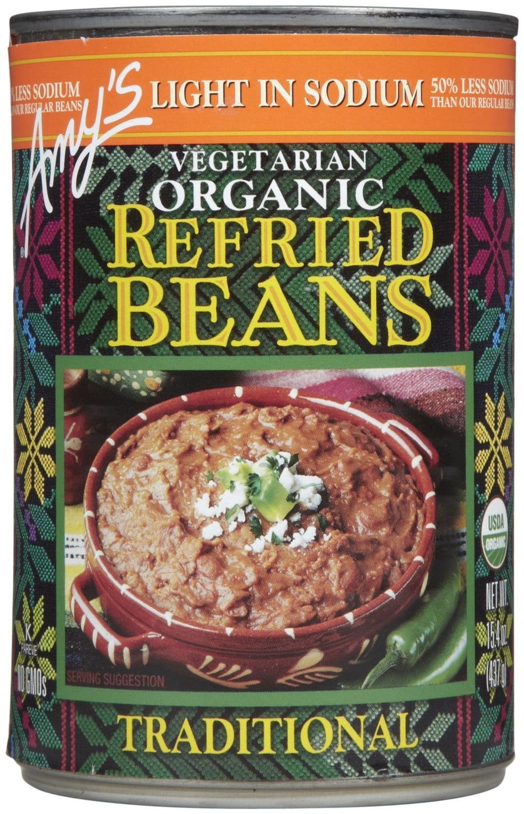 Amy's Organic Refried Pinto Beans 15.4 Ounce - Low Sodium, Vegan ...