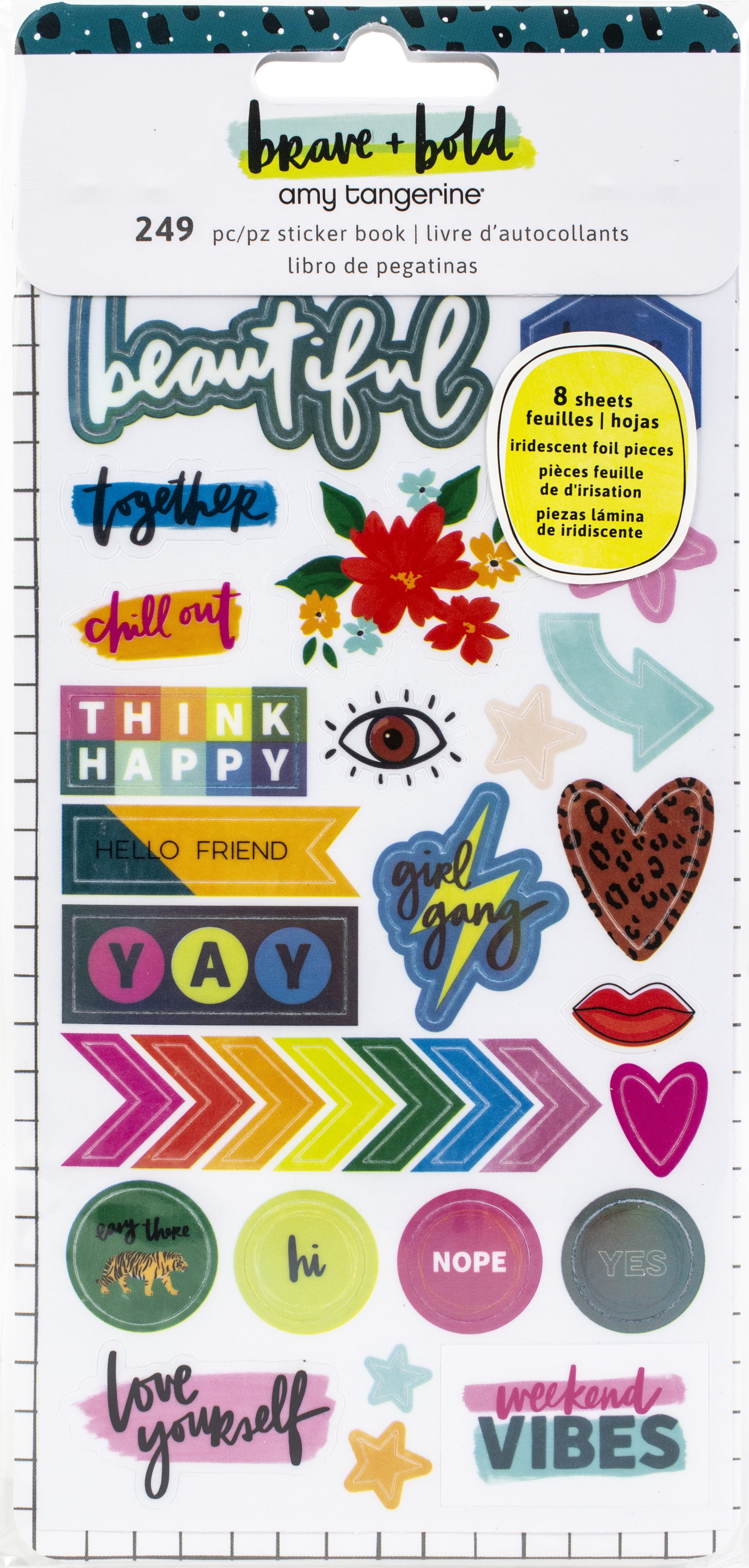 Amy Tan Brave & Bold Mini Sticker Book-Icon & Phrase - Walmart.com