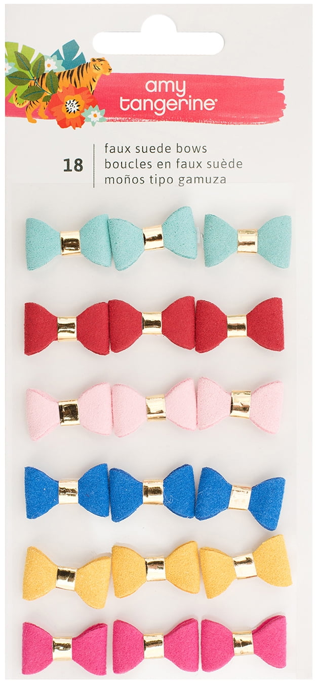 Amy Tan Hustle & Heart Mini Fau x Suede Bows 18/Pkg - Walmart.com