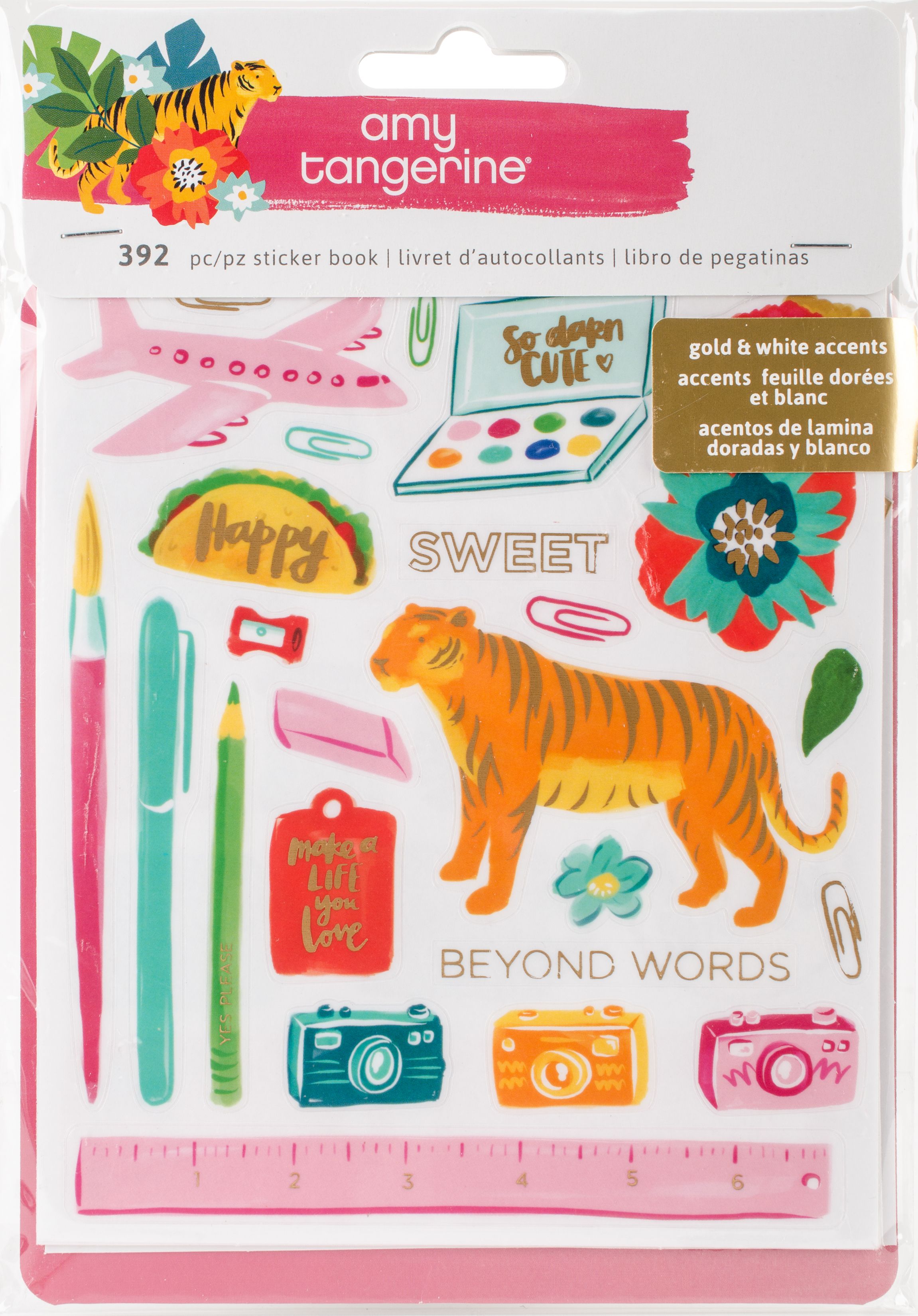 Amy Tan Hustle & Heart Sticker Book 8 Sheets - Gold Foil - Walmart.com