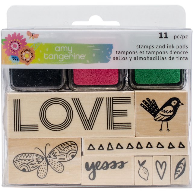 Amy Tan Sunshine & Good Times Wood Mounted Stamp Set-8 Stamps & 3 Mini ...