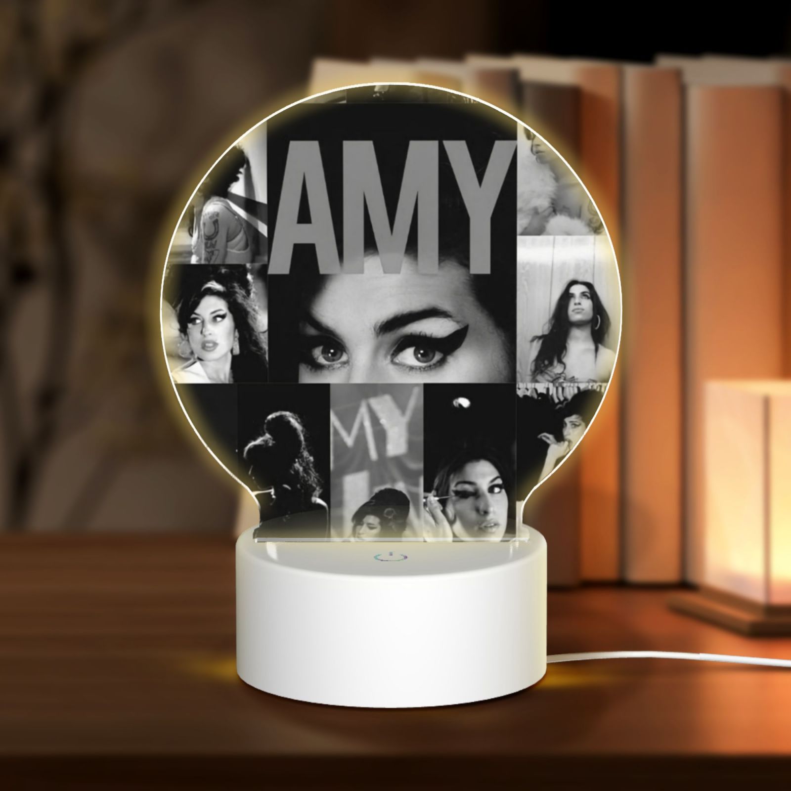 Amy Winehouse Anime Round Acrylic Night Light Is Suitable For Rooms ...