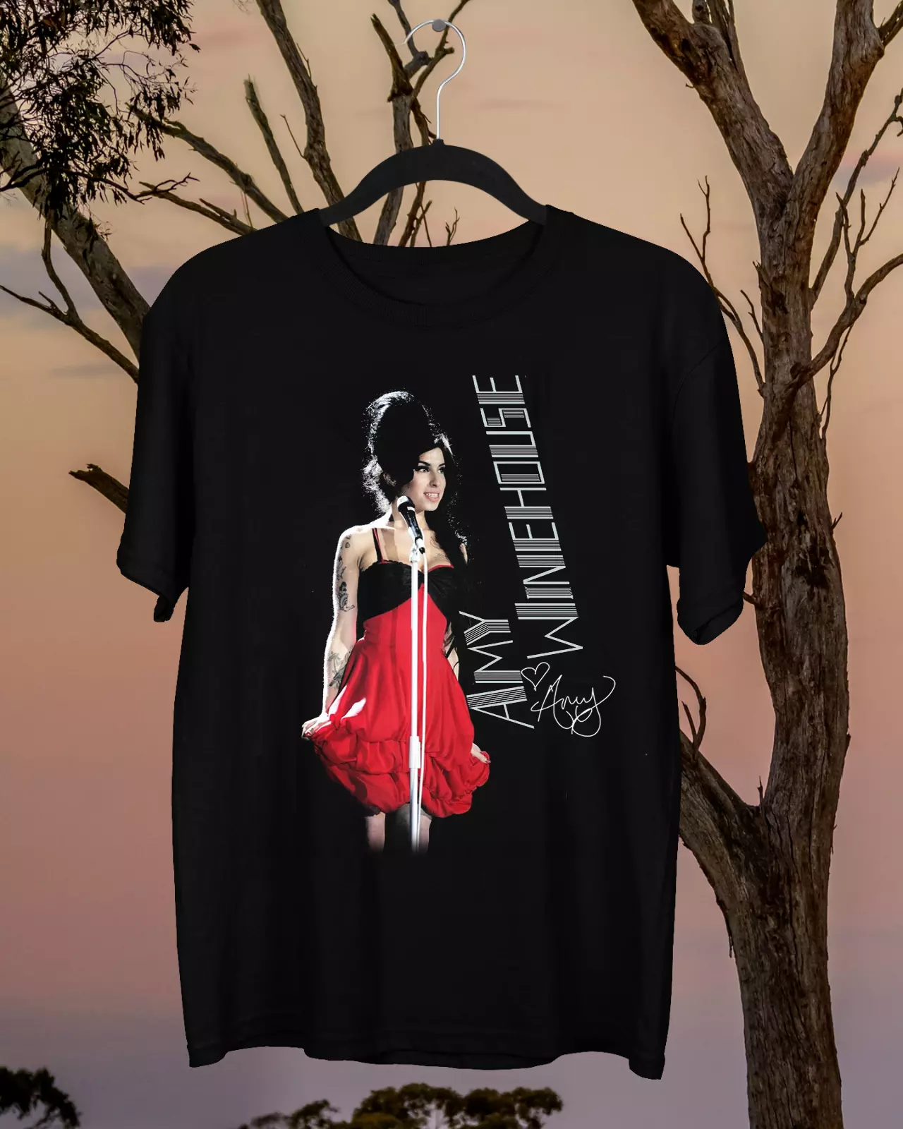Amy Winehouse Cotton Short Sleeve Gift For Fan Black Shirt S-5XL ...