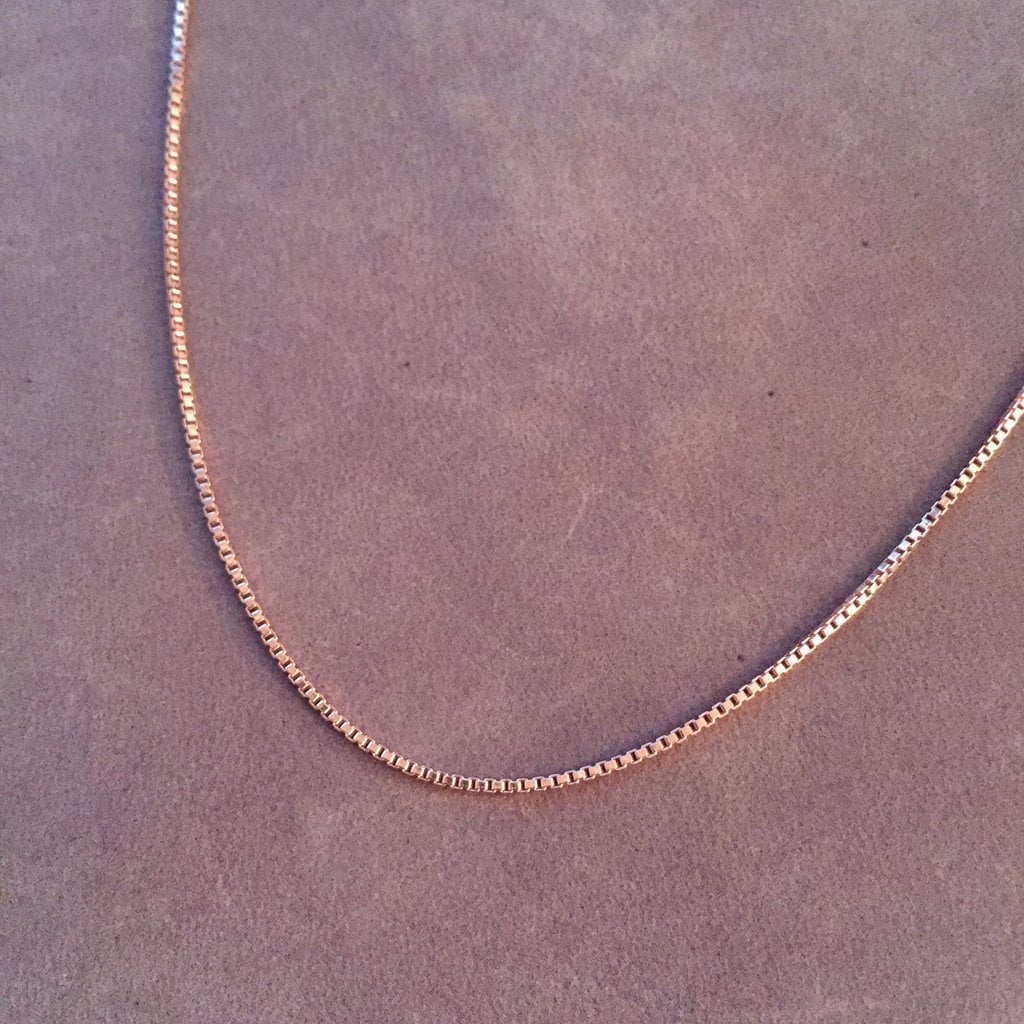 Amy and Annette 14K Rose Gold Plated 18" Box Chain Necklace - Walmart.com