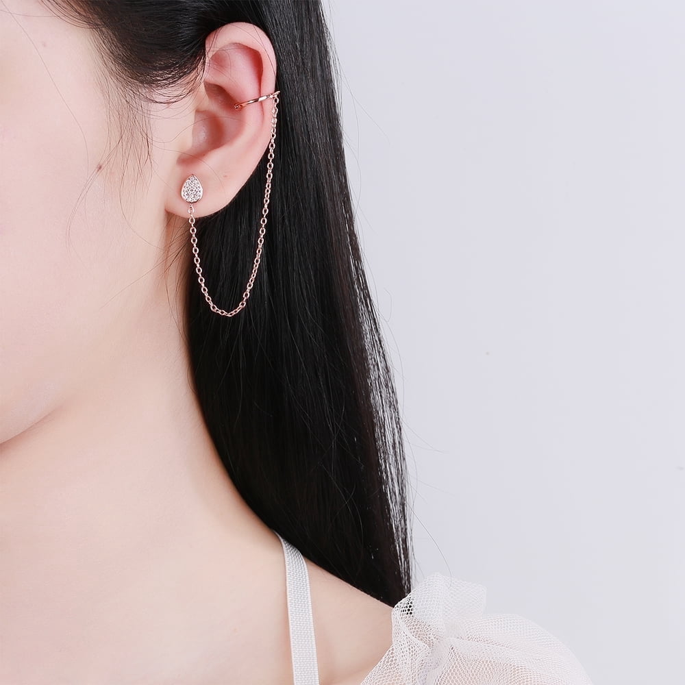 Amy and Annette 14K Rose Plated over Sterling Silver Ear Cuff to Water ...