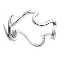 Amy and Annette Minimalist Wave Sterling Silver Ring - Walmart.com