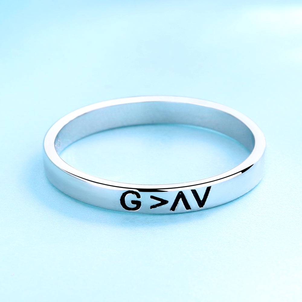 Amy and Annette Sterling Silver 'God Is Greater' Ring 6 - Walmart.com