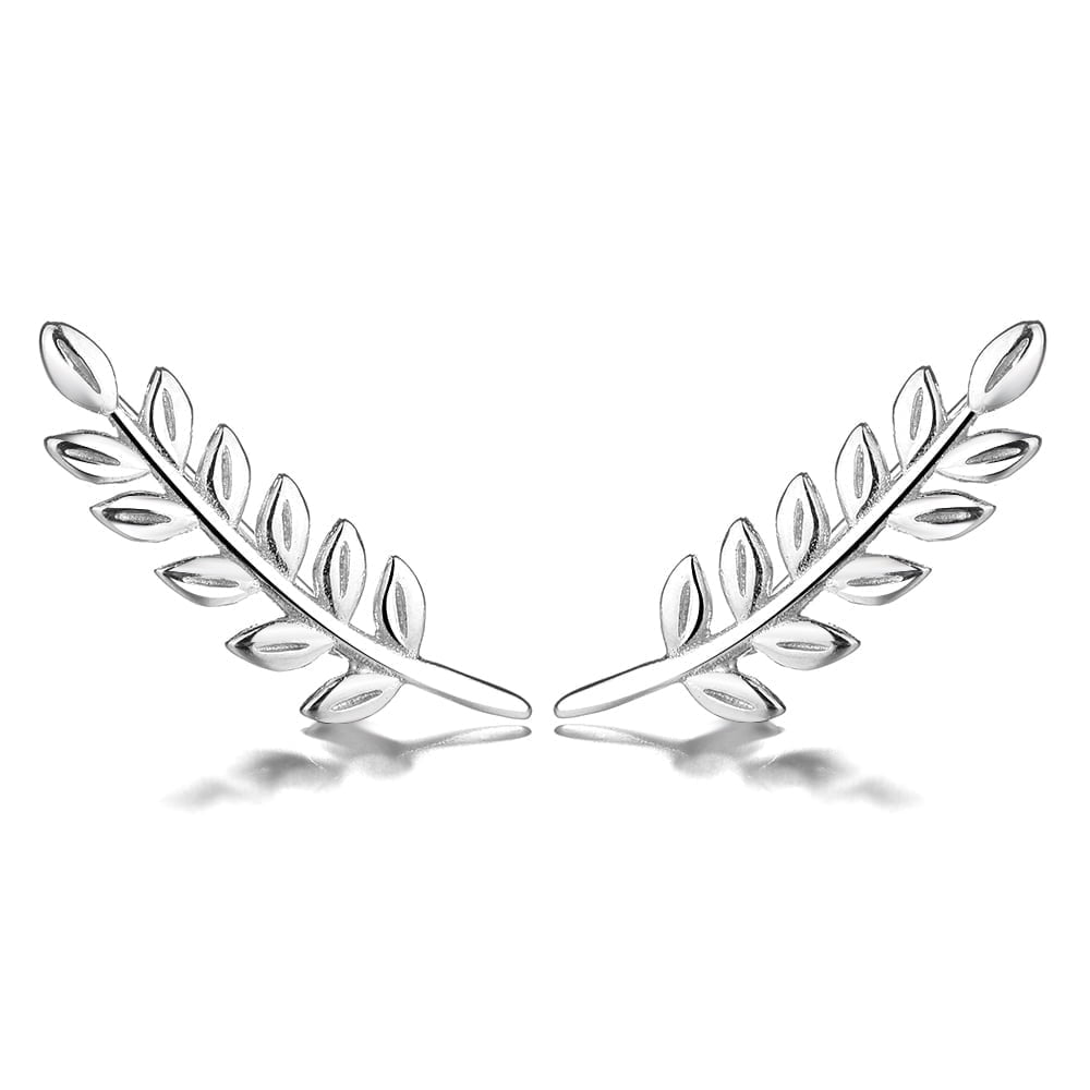 Amy and Annette Sterling Silver High Polish Leaf Crawlers - Walmart.com
