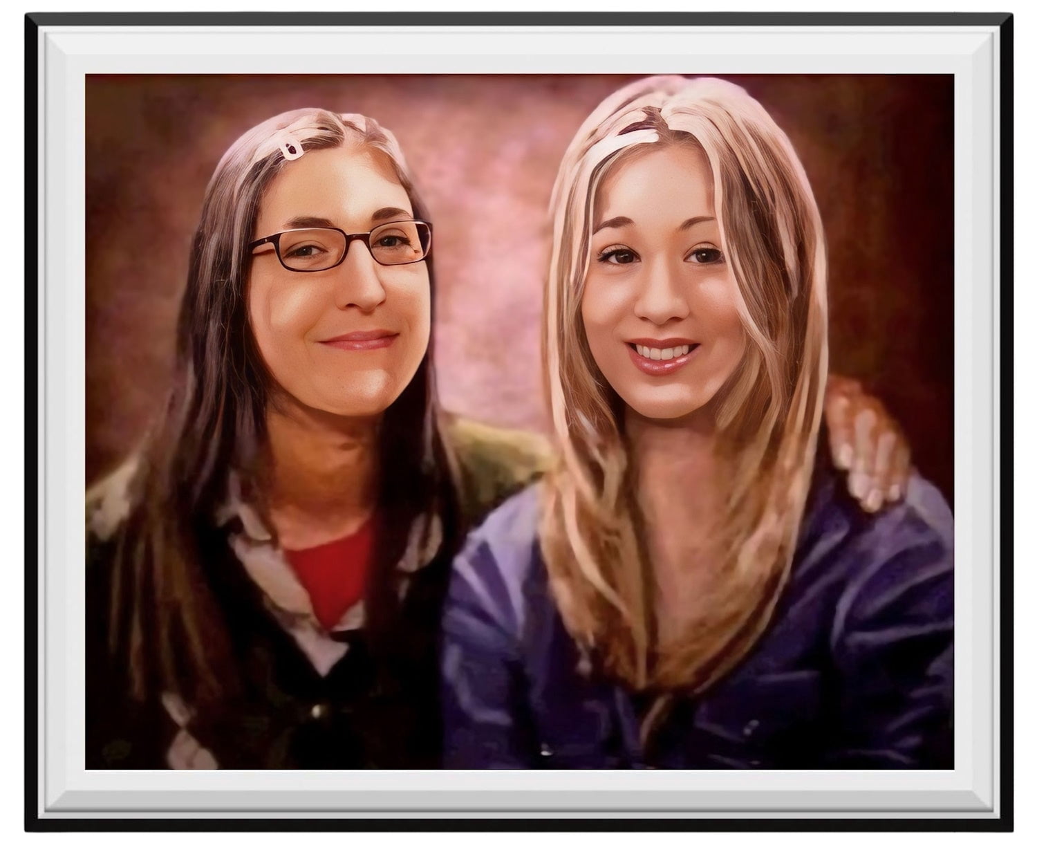 Amy and Penny Portrait Painting Poster - Walmart.com