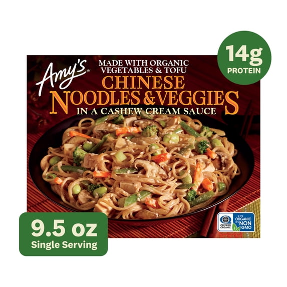 Amy's Frozen Meals, Chinese Noodles & Veggies in a Cashew Cream Sauce ...