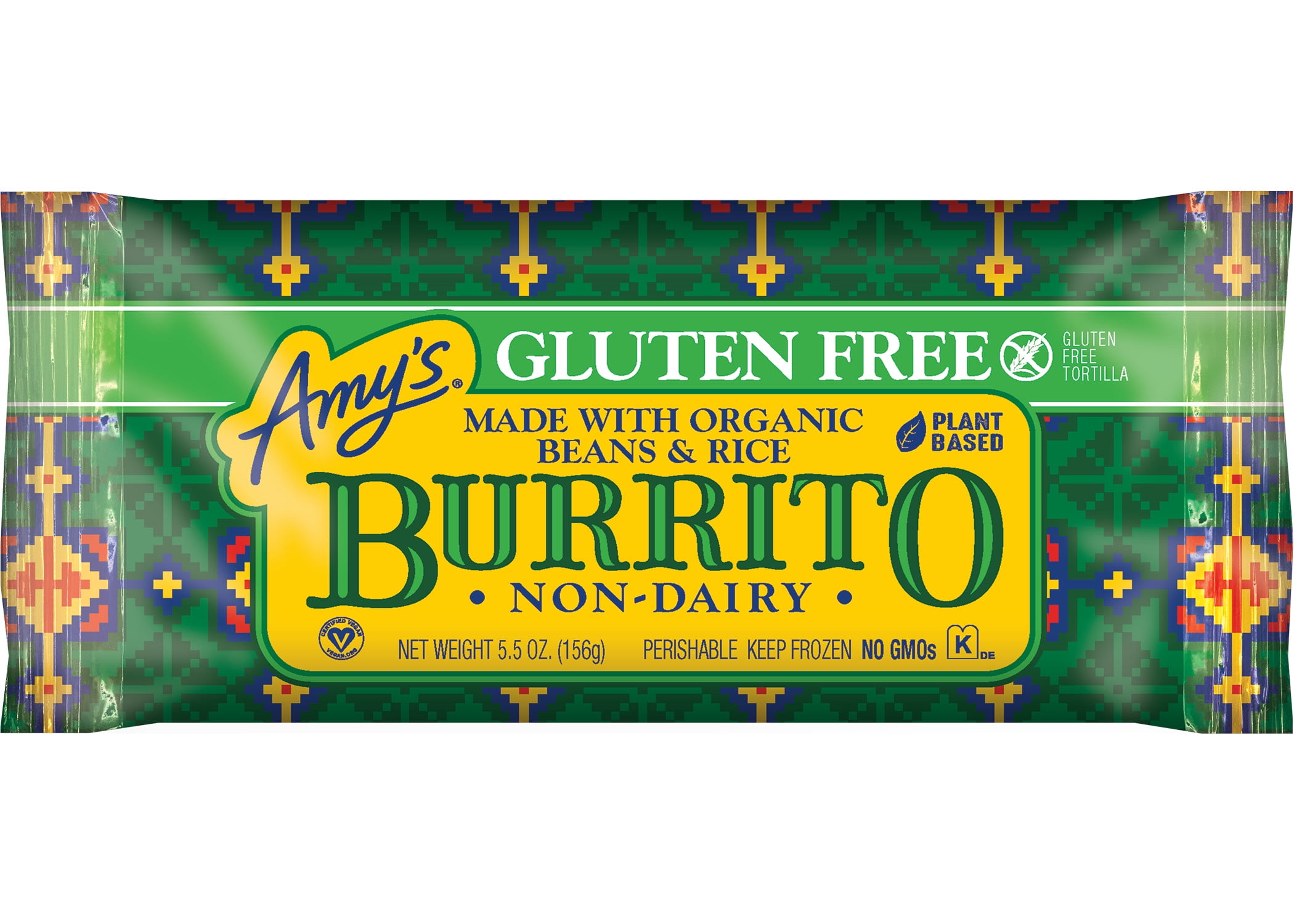Amy's Frozen Meals, Bean and Rice Burrito, Gluten Free Microwave Meals ...