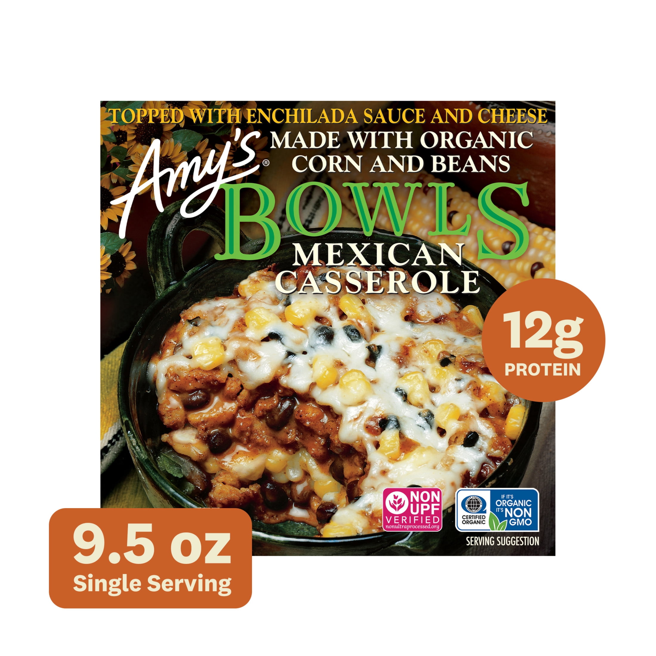 Amy's Frozen Meals, Mexican Casserole Bowl, Microwave Meals, 9.5 oz ...