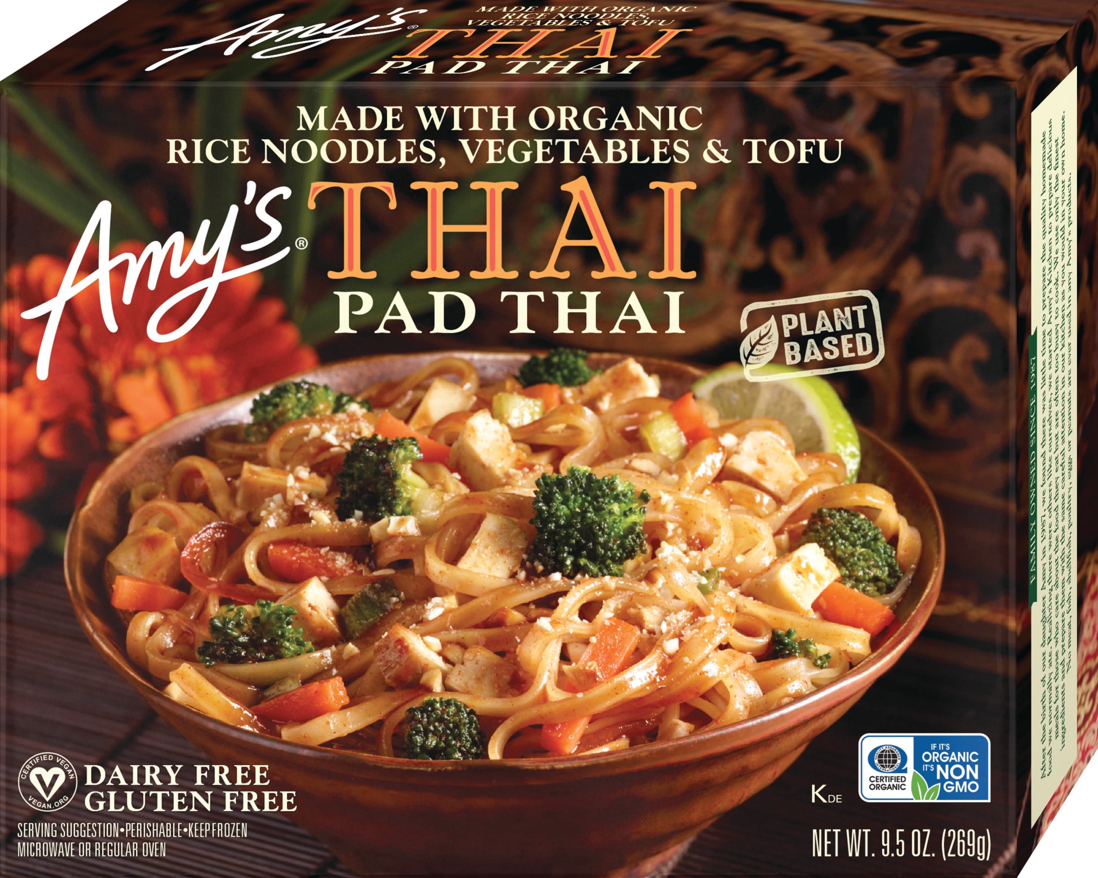 Amy's Frozen Meals, Pad Thai, Gluten Free Microwave Meals, 9.5 oz ...