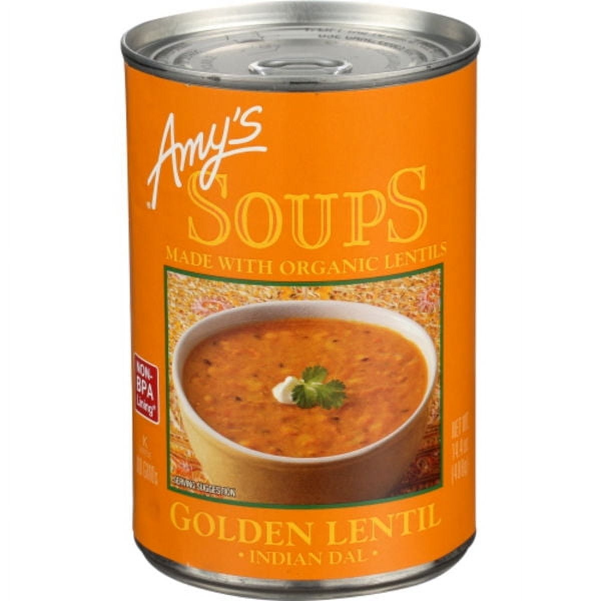Amy's Golden Lentil Soup Indian Dal 14.4 oz Package May Vary - Walmart.com