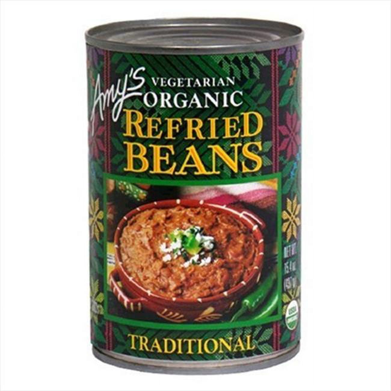 Amy's Kitchen Refried Beans, Pinto Beans, 15.4 Oz, Pack of 12 - Walmart.com