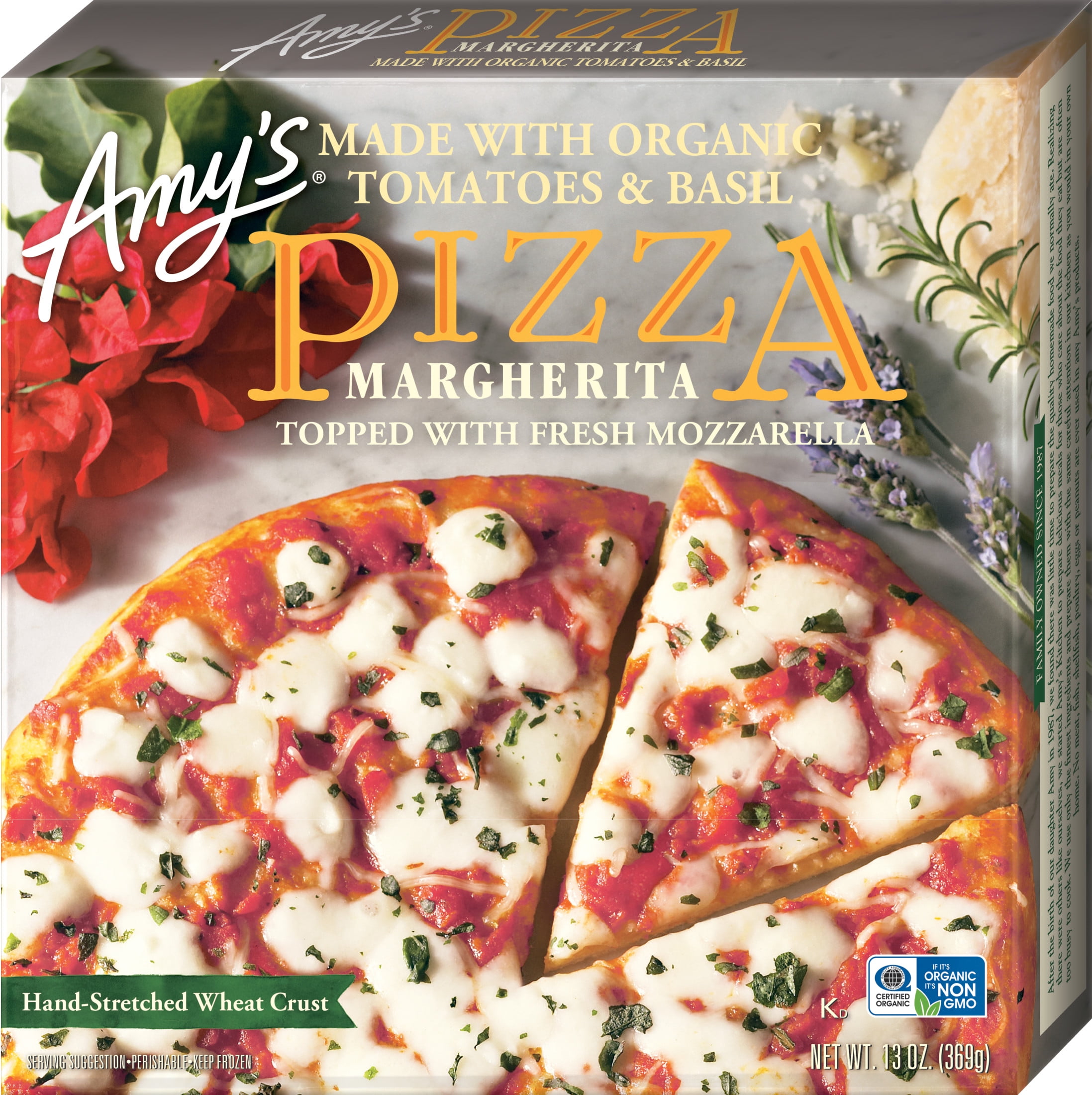 Amy's Kitchen Margherita Pizza, Frozen Pizza, Contains Wheat, 13oz ...