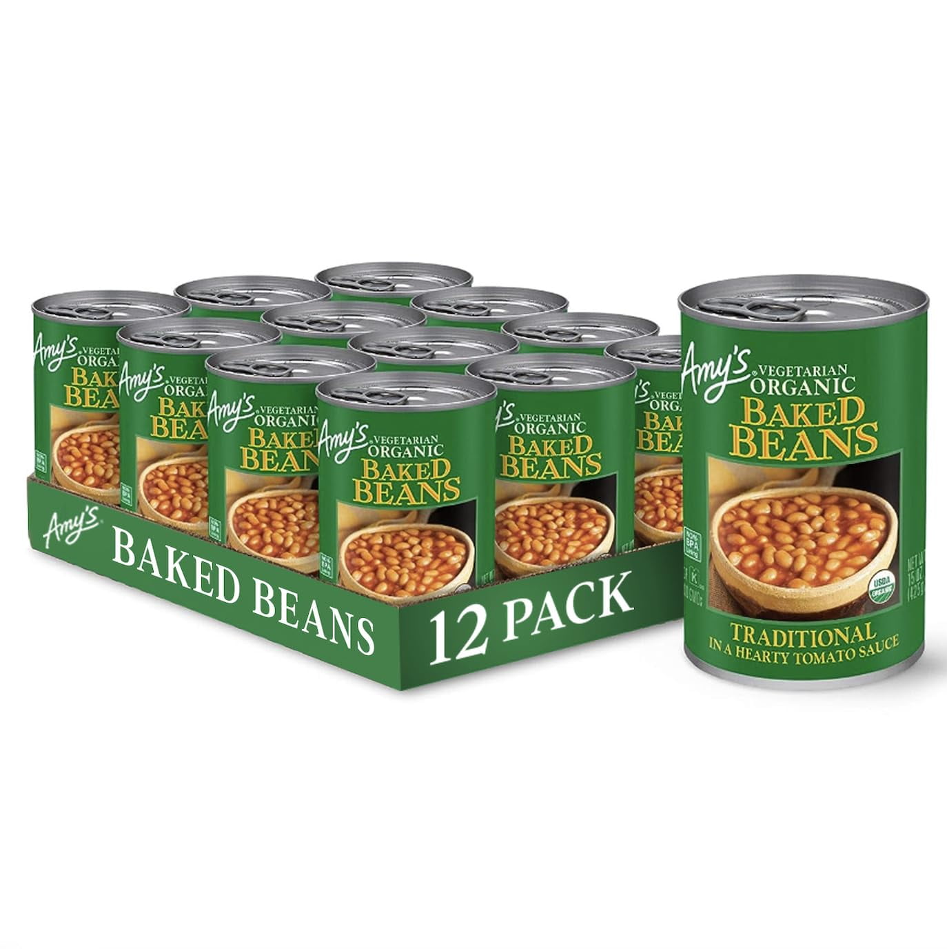 Amy's Organic Baked FEV6 Beans Canned, Traditional, Vegan Gluten Free ...