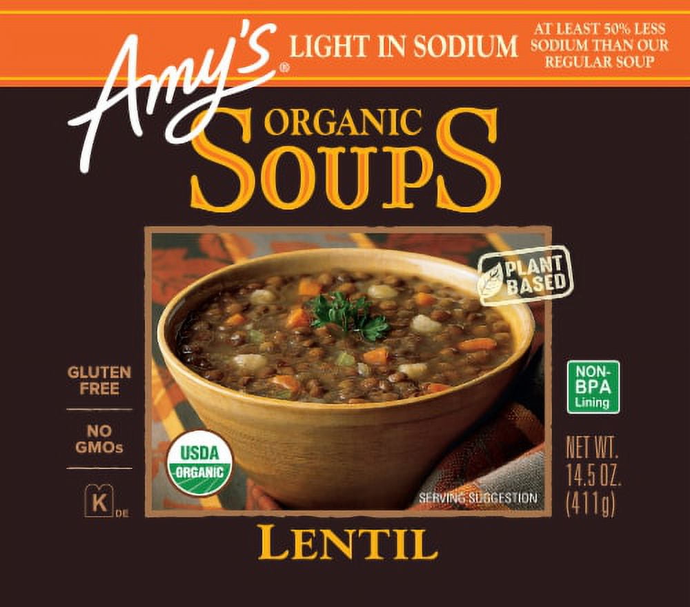 Amy's Organic Light in Sodium Lentil Soup - 14.5 oz - Walmart.com