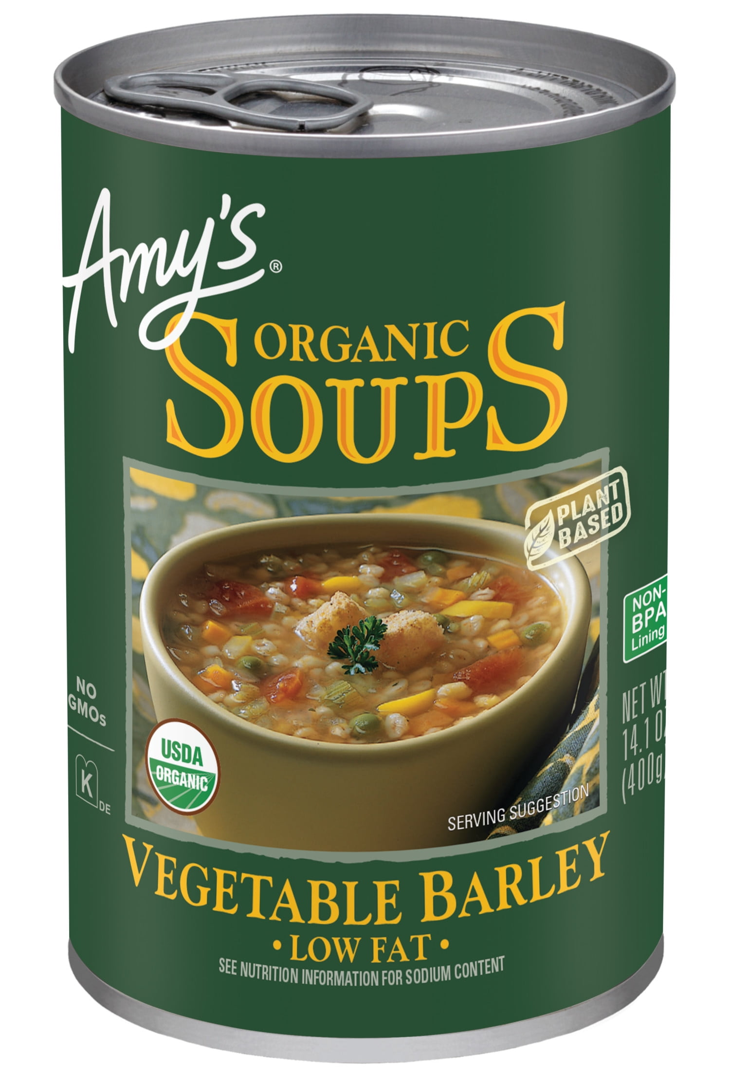 Amy's Organic Vegetable Barley Soup, Vegan Blend, Dairy Free, Non GMO ...