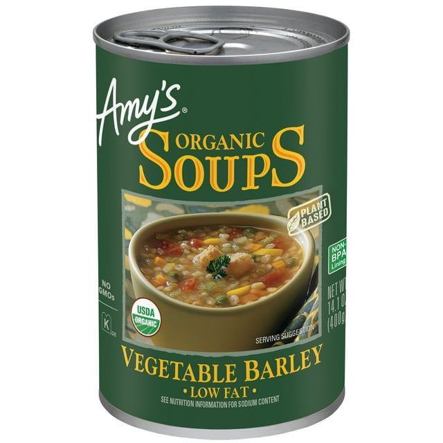 Amy's Organic Vegetable Barley Soup, Vegan Blend, Dairy Free, Non GMO, 14.1 Oz Can - Walmart.com