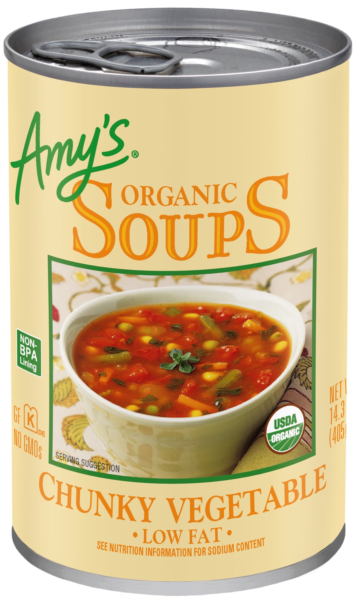 Amy’s Soup, Organic Chunky Vegetable Soup, Gluten Free, Made With Organic Vegetables, Canned ...