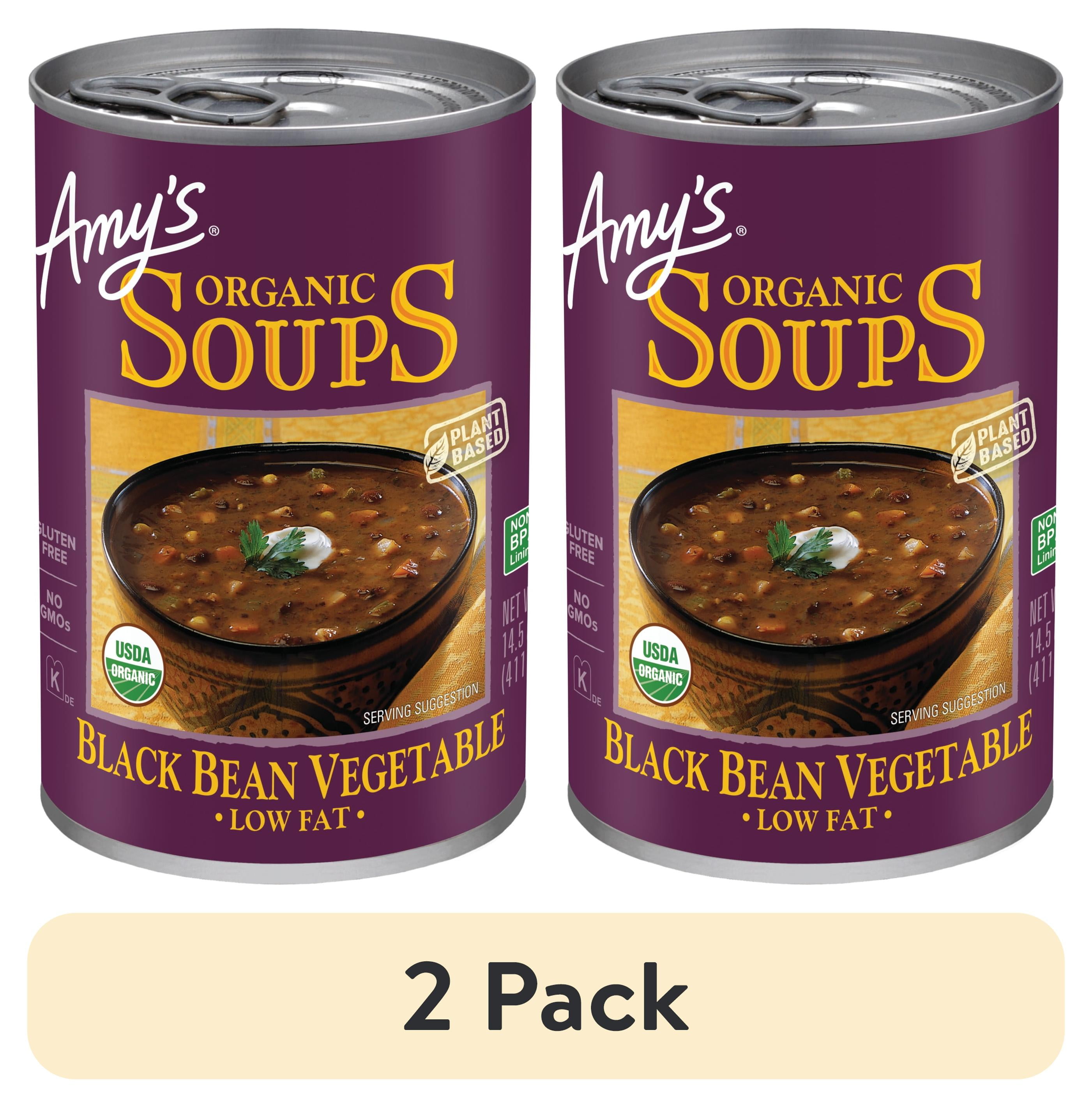 (2 pack) Amy’s Soup, Plant-Based Organic Black Bean Vegetable Soup ...