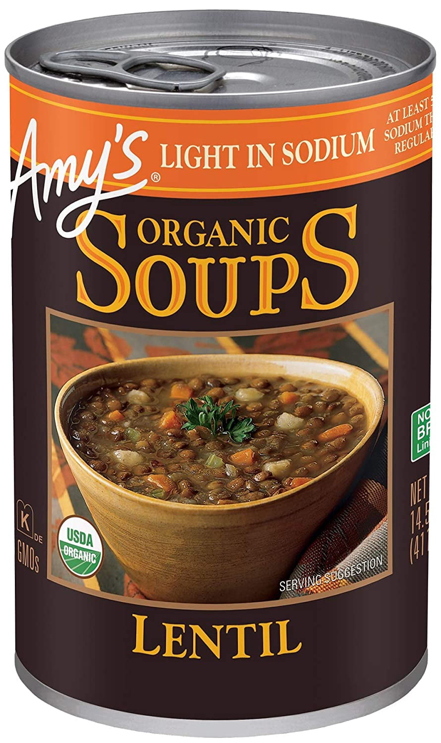 Amy’s Soup, Vegan Lentil Soup, Light in Sodium, Gluten Free, Made With ...
