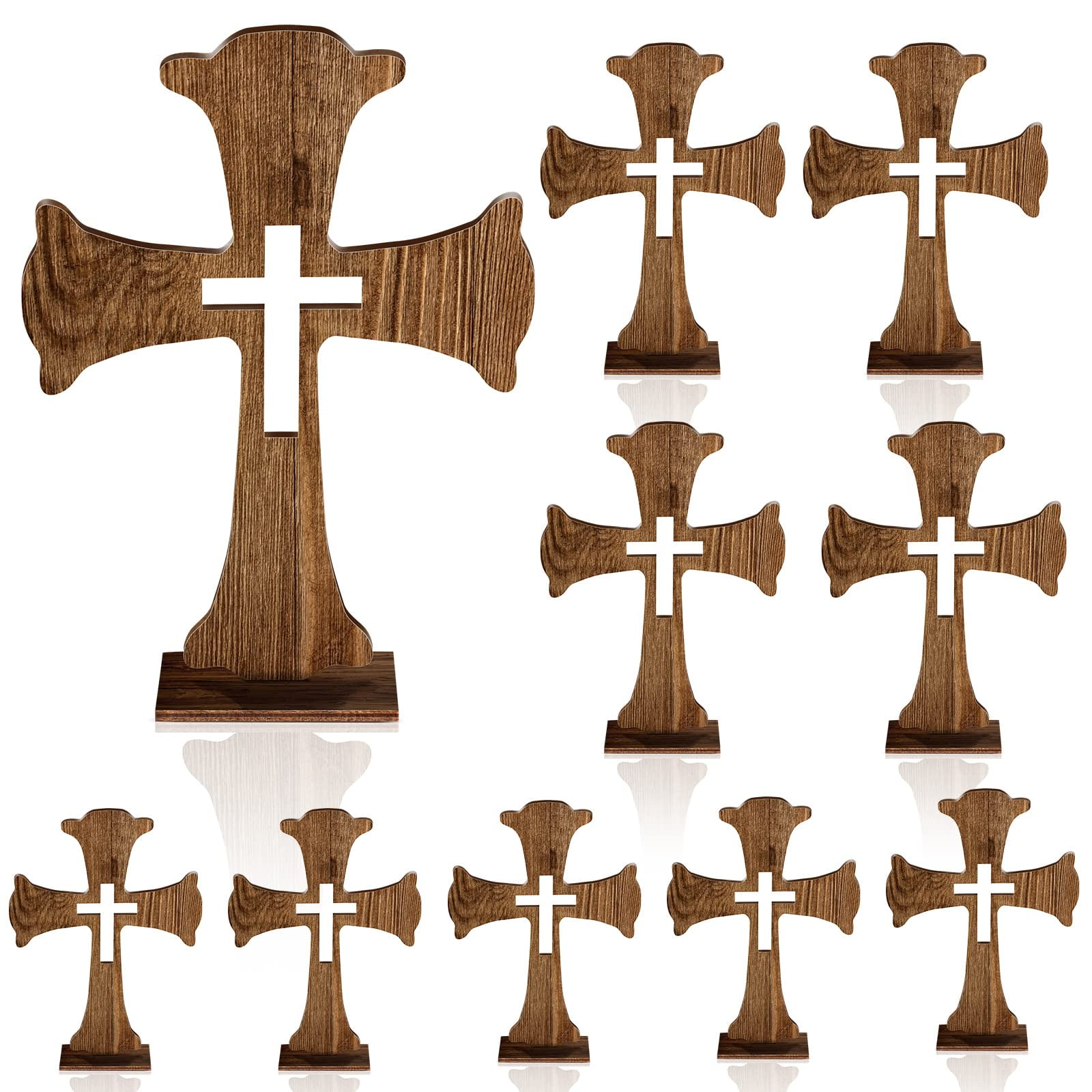 Amyhill 10 Pcs Easter Wooden Crosses Baptism Centerpieces for Tables ...