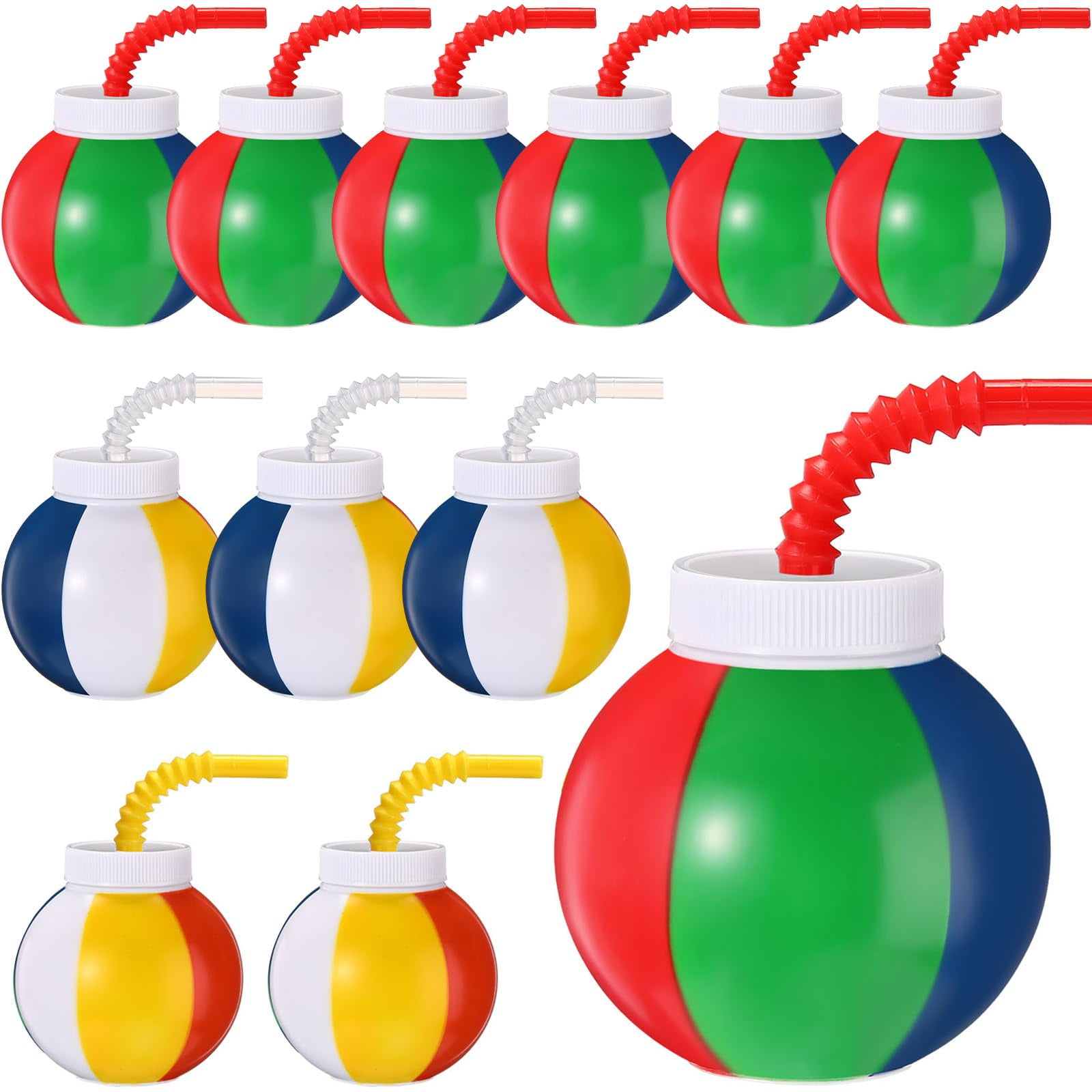 Amyhill Beach Theme Party Supplies Beach Ball Favor Cups with Straws ...