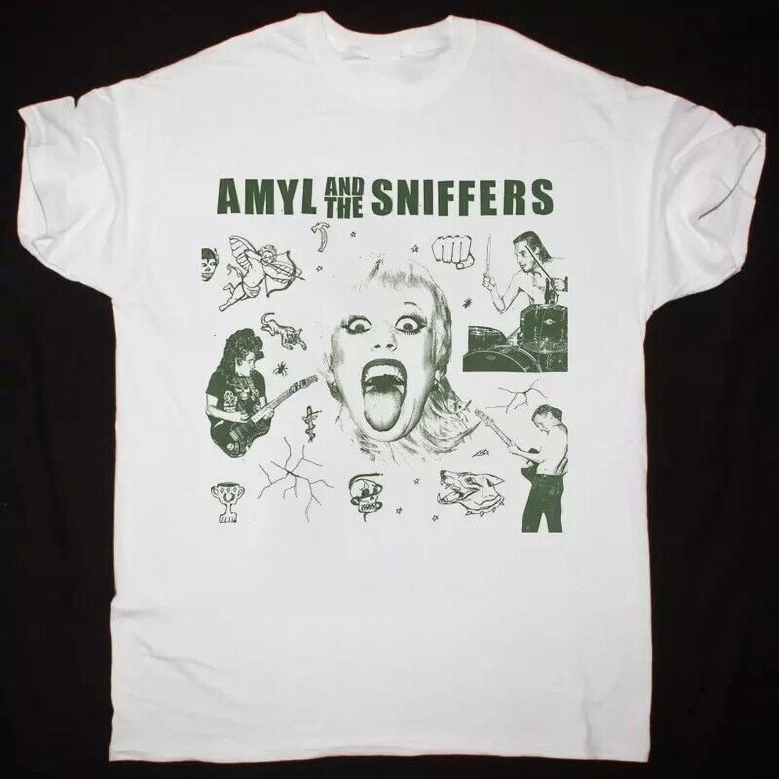 Amyl and The Sniffers Classic White Tee Unisex Short Sleeve Cotton ...