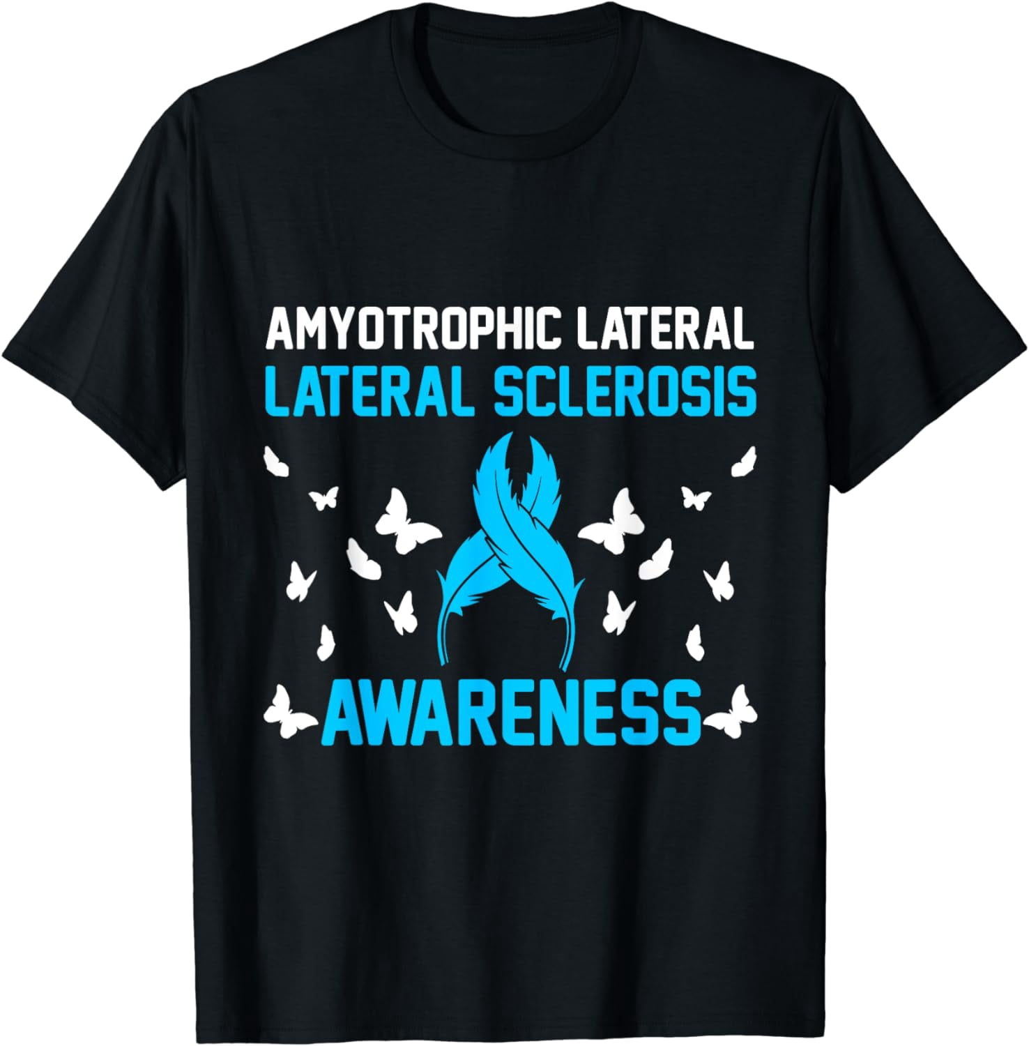 Amyotrophic Lateral Sclerosis Awareness Ribbon Support Cotton T-Shirt ...