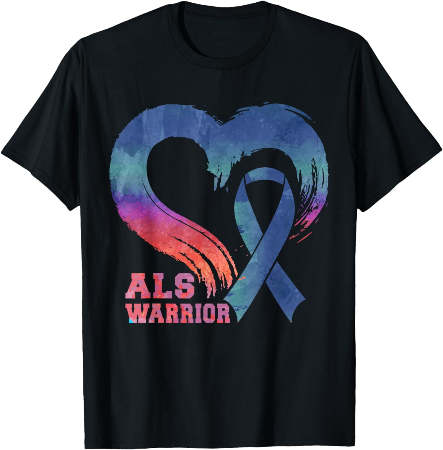 Amyotrophic lateral sclerosis Blue Ribbon Als Warrior T-Shirt - Walmart.com