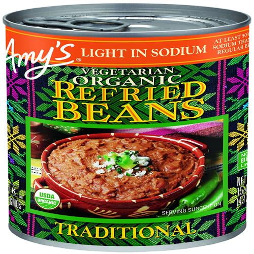 Amys Organic Refried Beans Canned Traditional Beans Light In Sodium