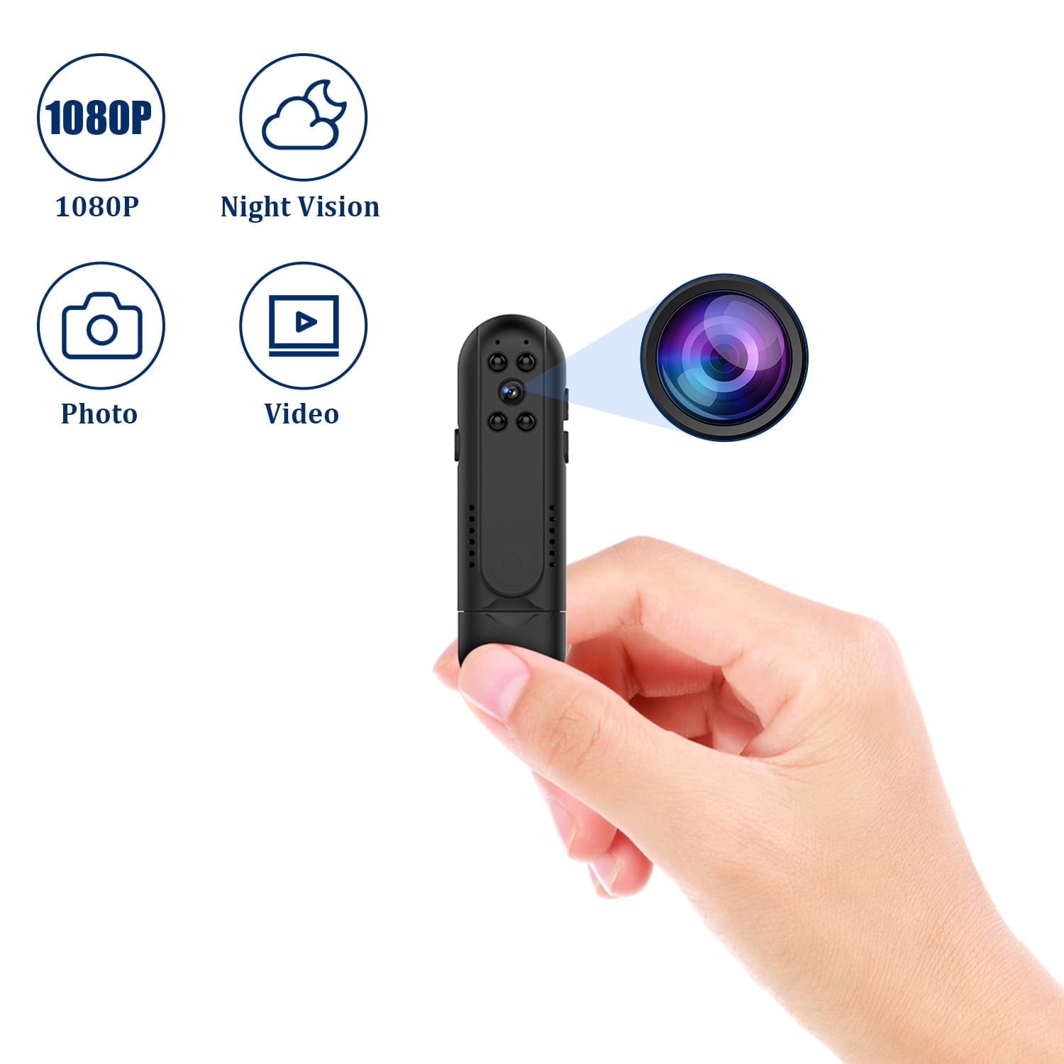 AmzDoer Body Camera with Recording function, HD 1080P Wearable Body Cam ...