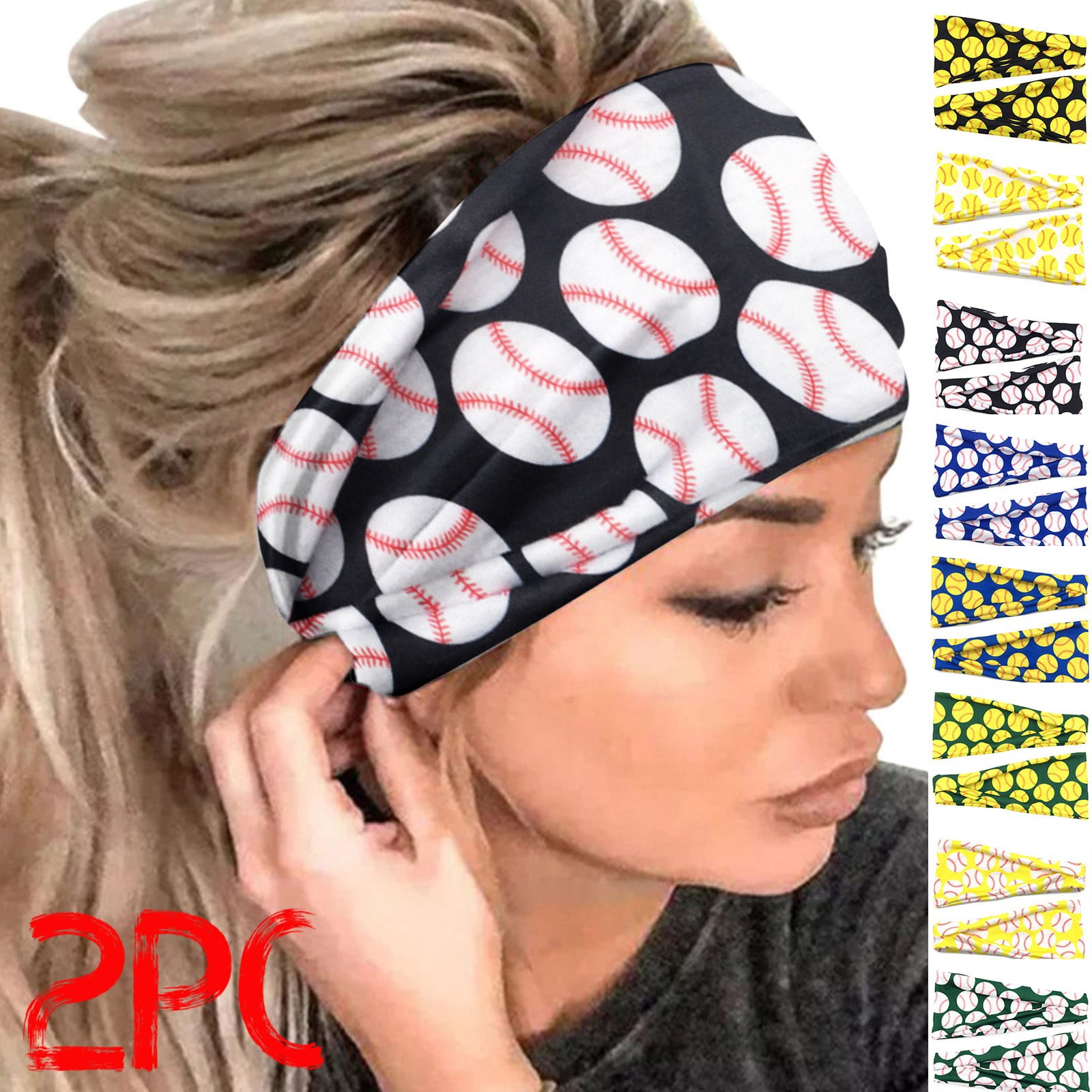 Amzcrzy 2PCS Outdoor Sports Hairbands Hair Accessories Baseball ...