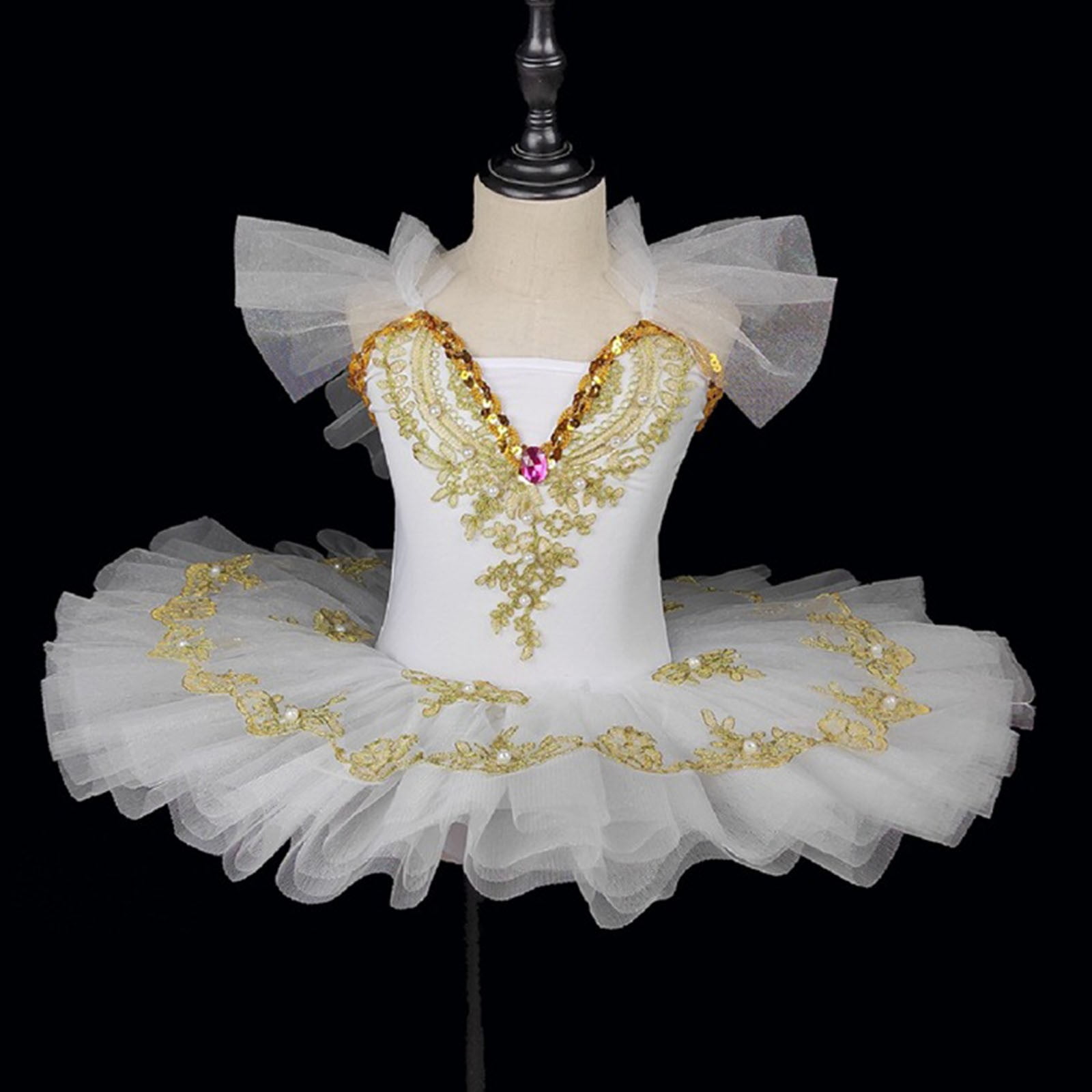 Amzcrzy Ballerina Costume for Girls 1-14Y Sleeveless V-Neck Dance ...