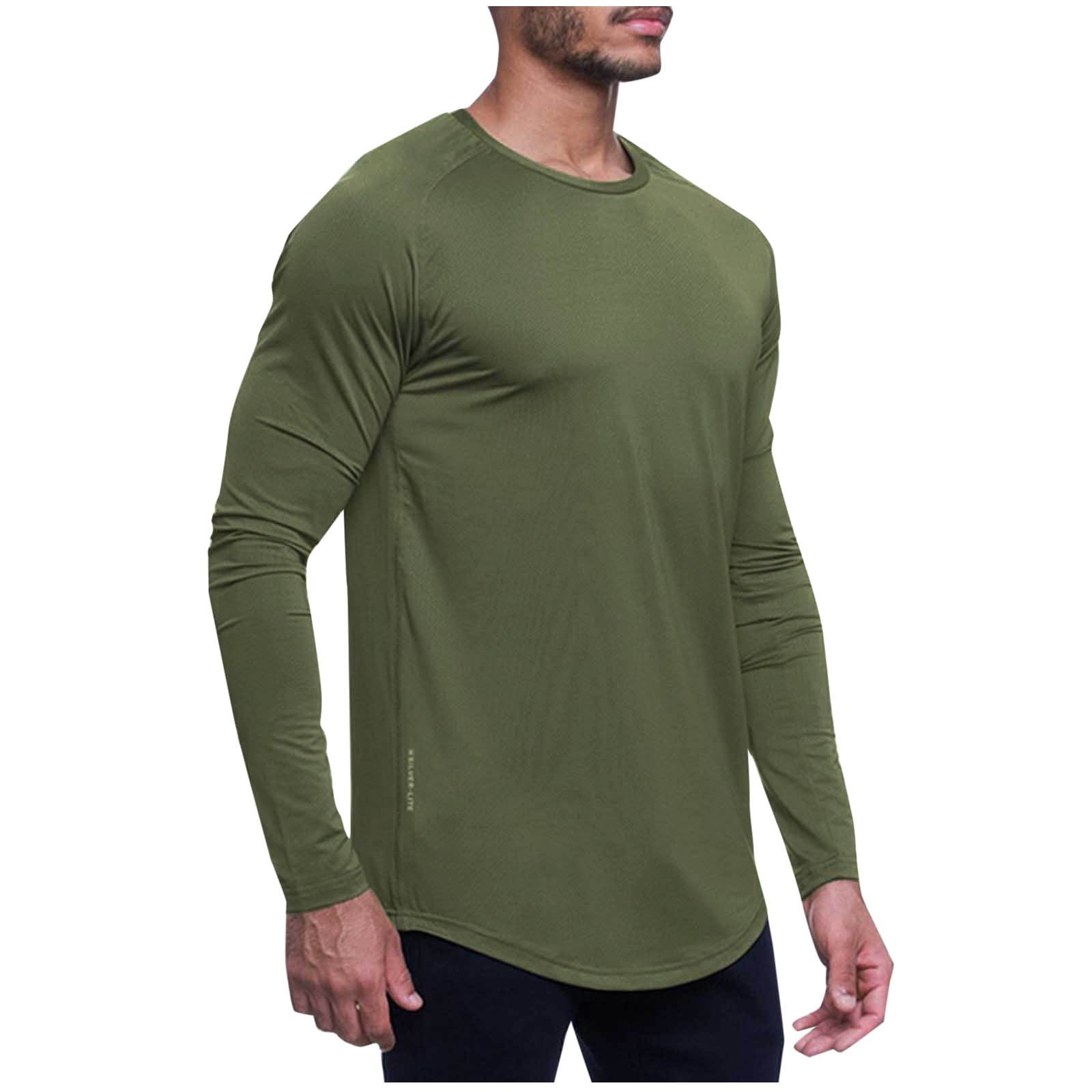Amzcrzy Long Sleeve Shirts for Men - Athletic Tops Quick Dry Moisture Wicking Sun Protection UV ...