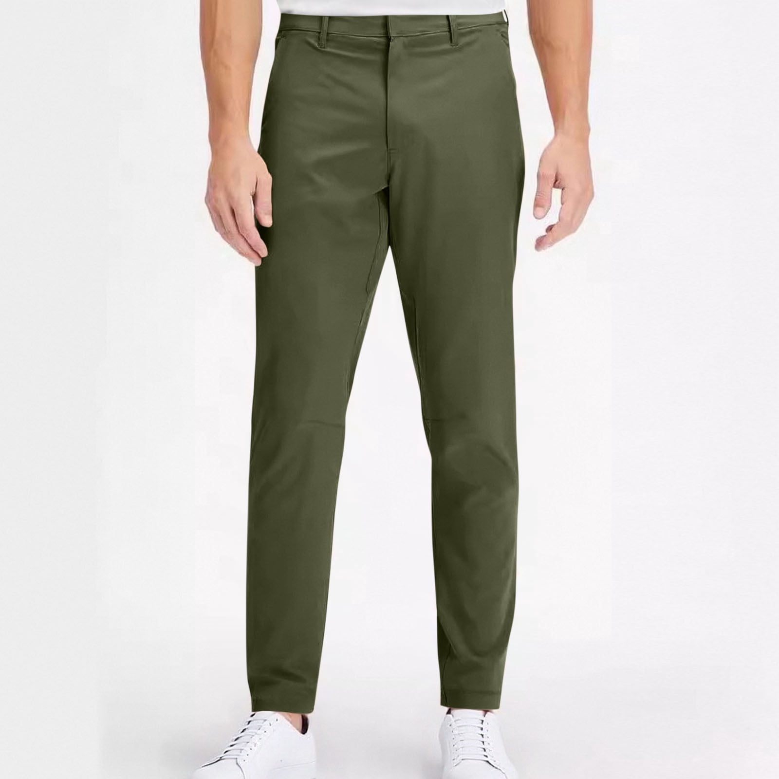 Amzcrzy Men's Streamlined Office Pants - Lightweight Solid Color with ...