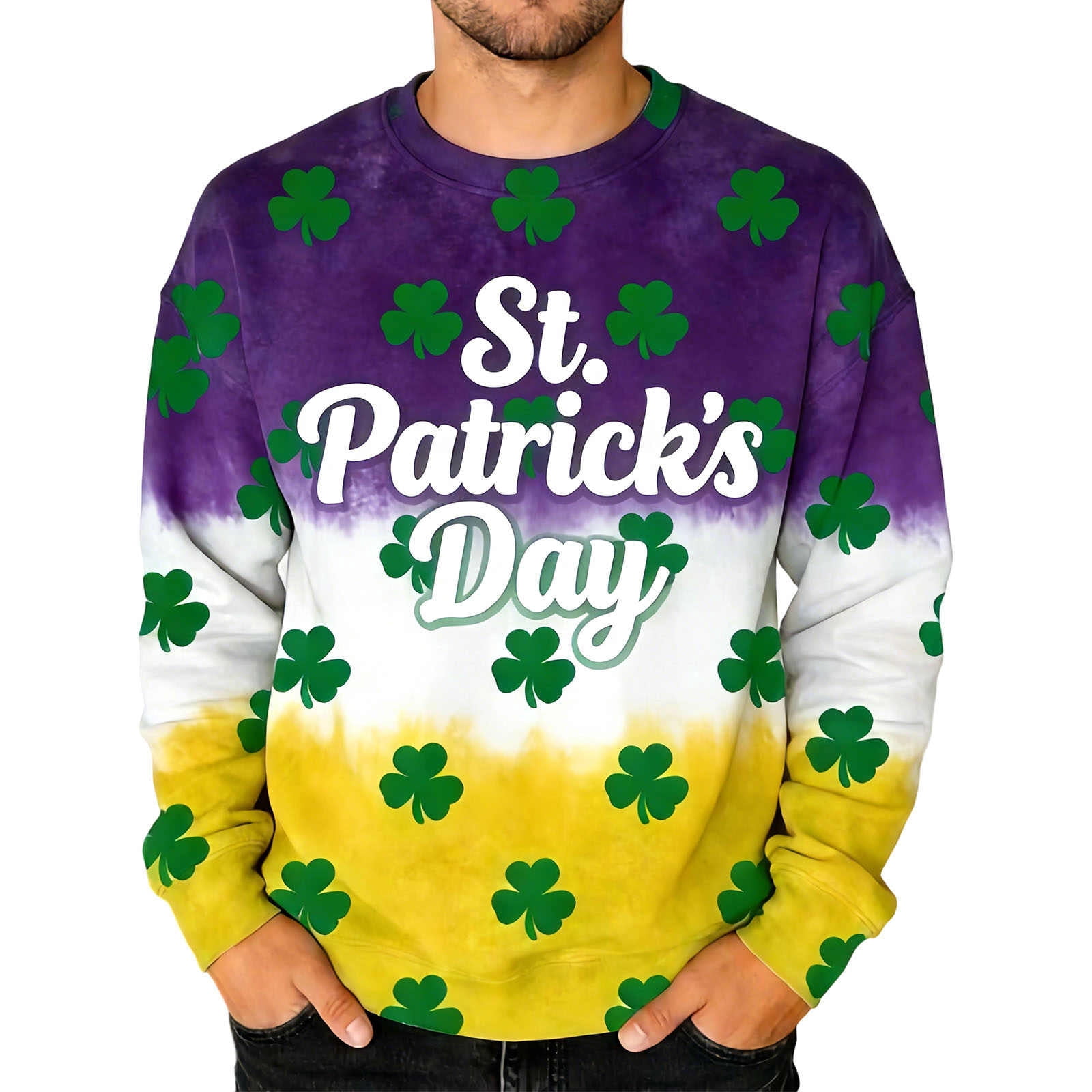 Amzcrzy Mens Sweatshirt Crew Neck Long-Sleeve Sweatshirt And Print No ...