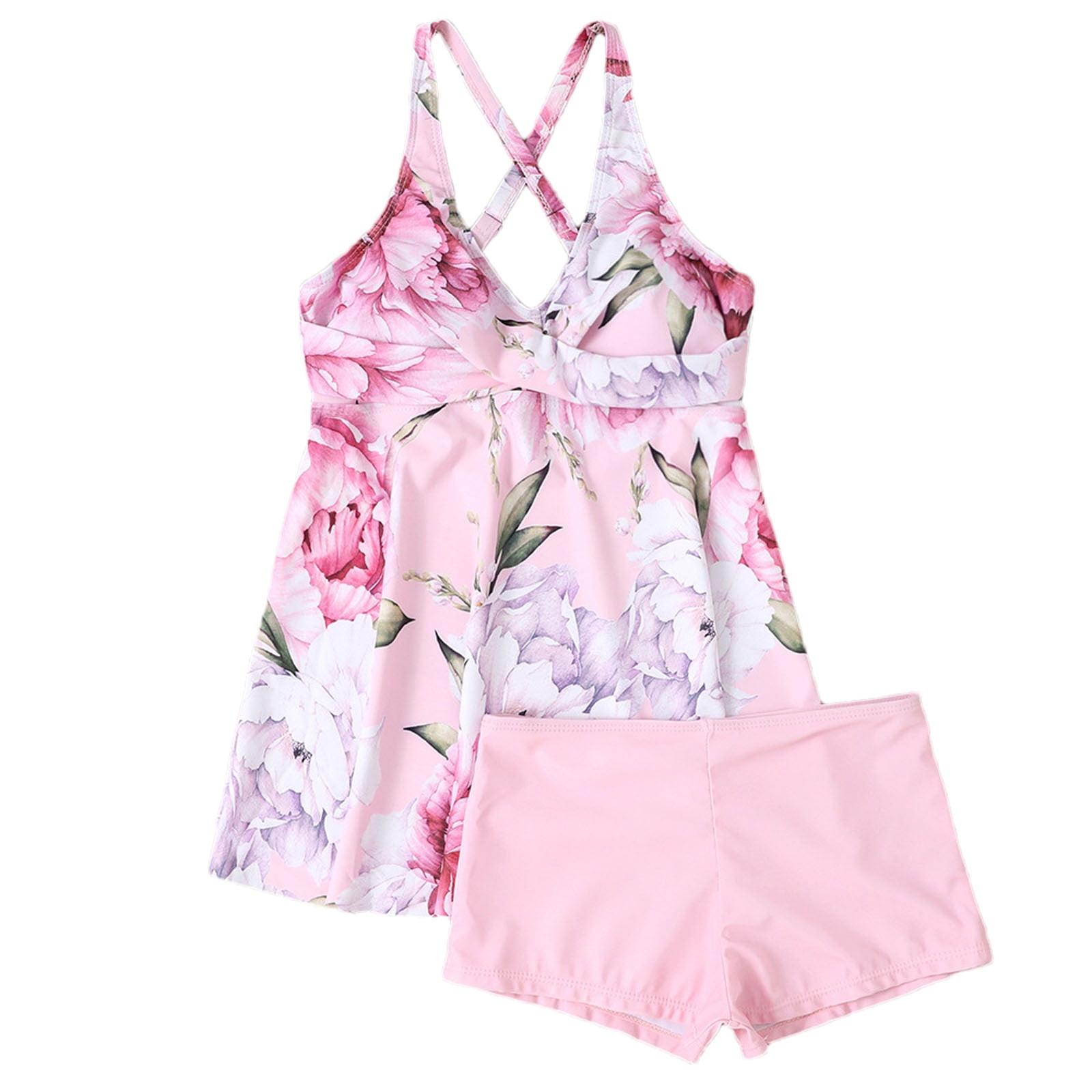 Amzcrzy Tankini Bathing Suits for Women Hawaii Floral Plus Size Tankini ...