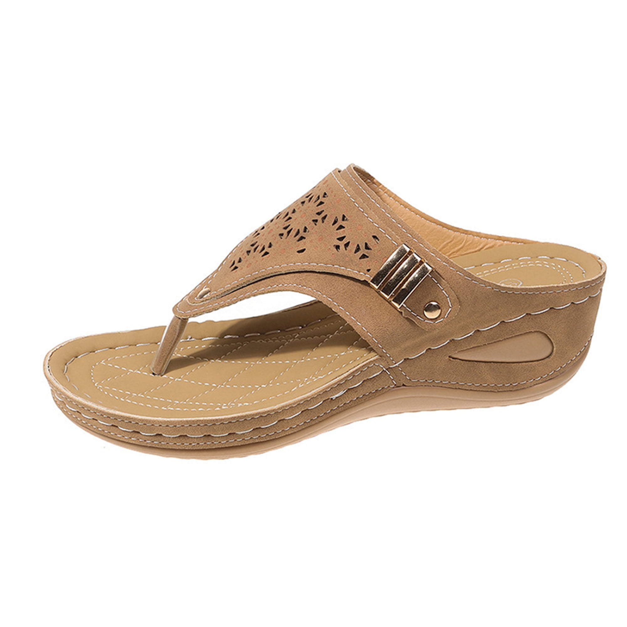 Amzcrzy Women's Summer Slides Sandals Casual Bohemia style Wedge Shoes ...