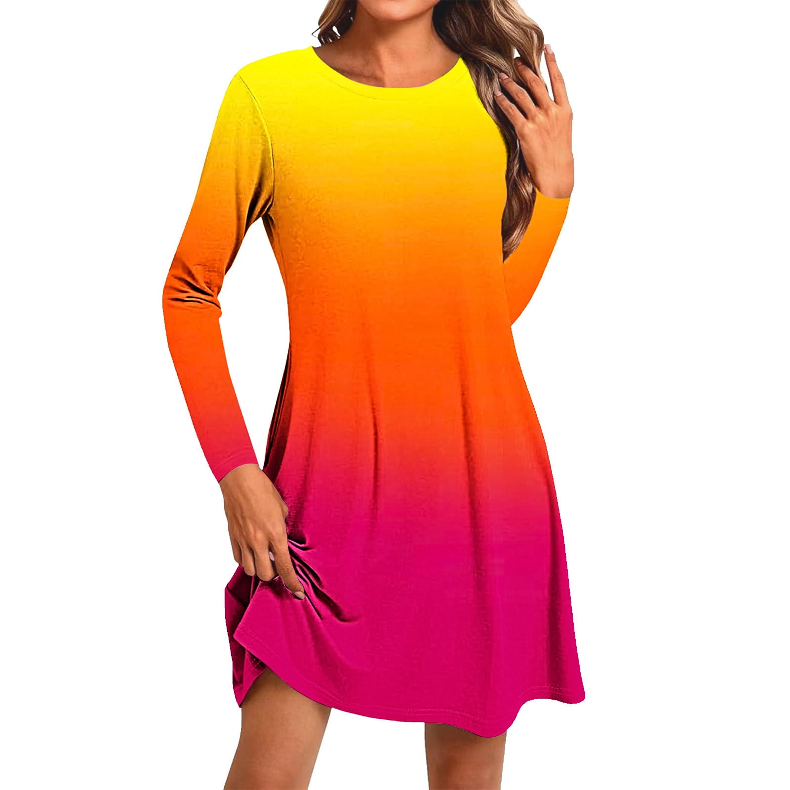 Amzcrzy Womens Sun Dresses Vascation Casual Tie Dye Short Sleeve Beach ...