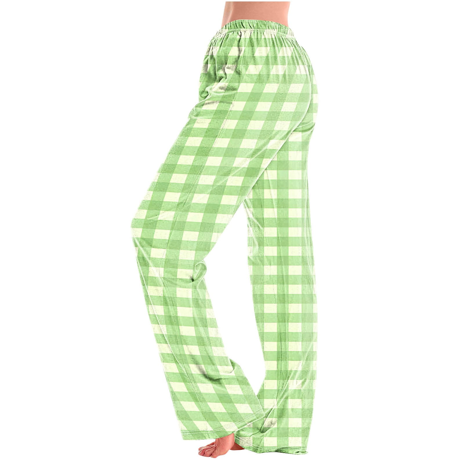 Amzcrzy Womens Wide Leg Lounge Pants Plus Size Plaid Comfy Pajama Pants ...
