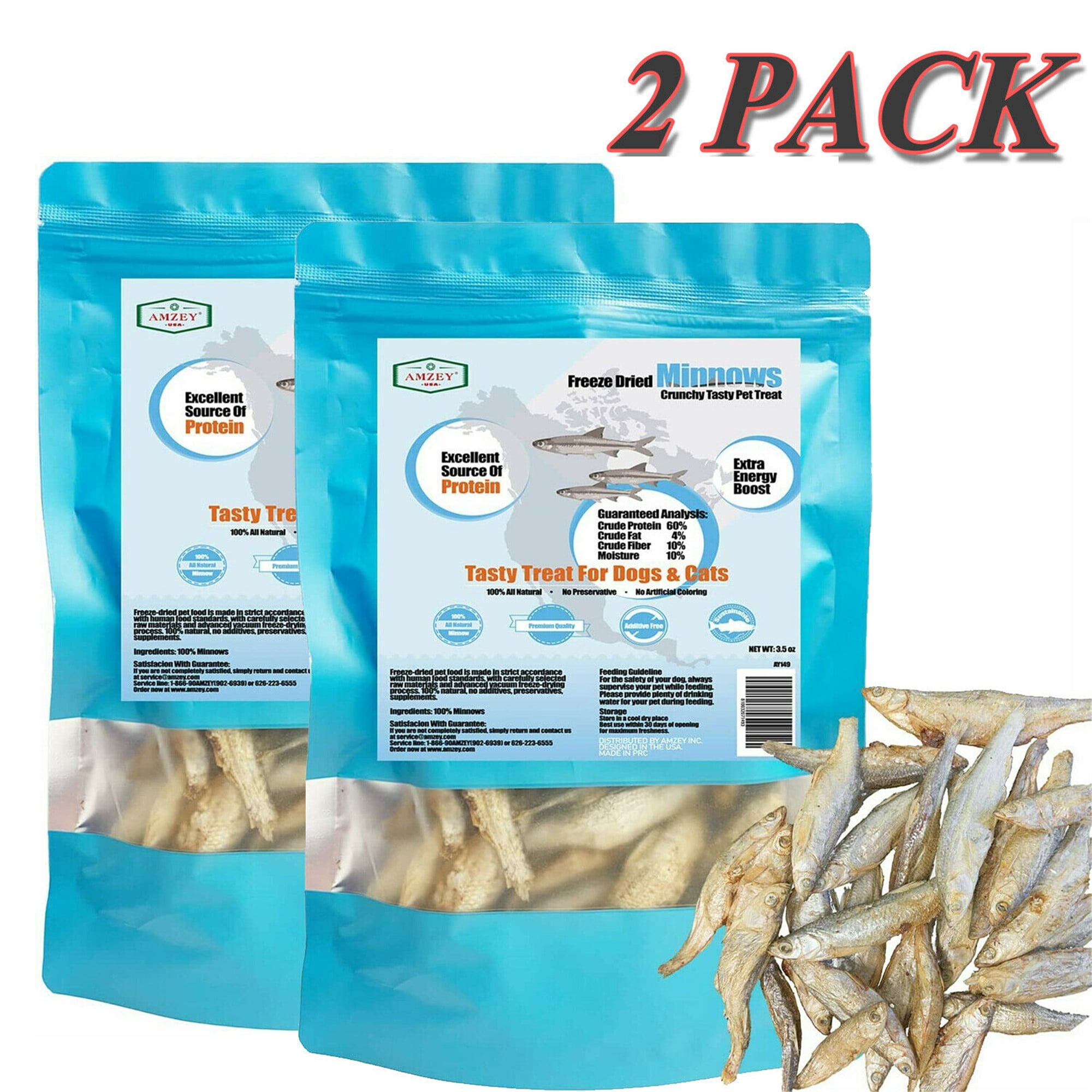 Amzey Freeze-Dried Minnows, 7oz, Family Size Dog Cat Treats - Walmart.com
