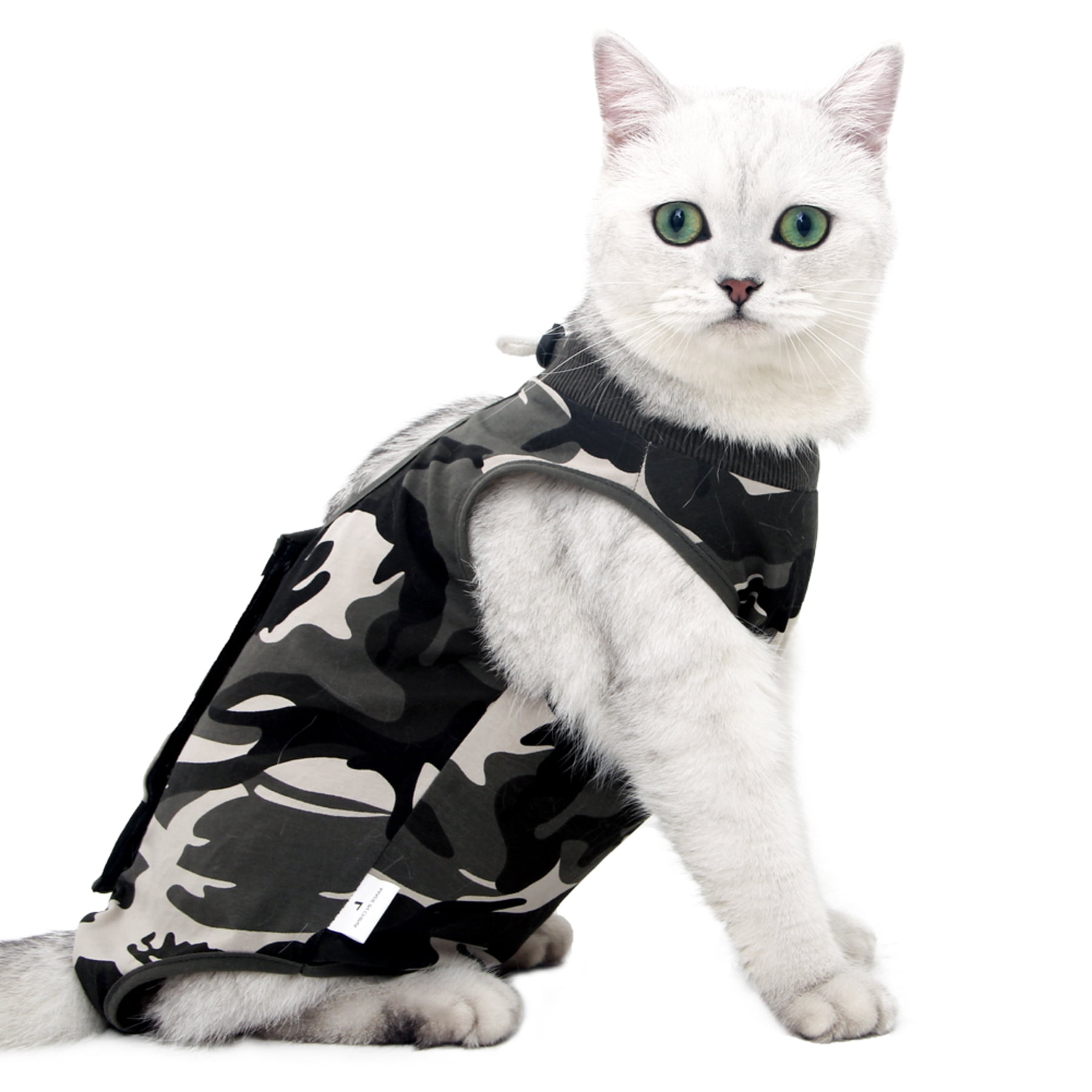 Amztom Camo Cat Recovery Suit, Post-Op Surgical Onesie with Back Button ...