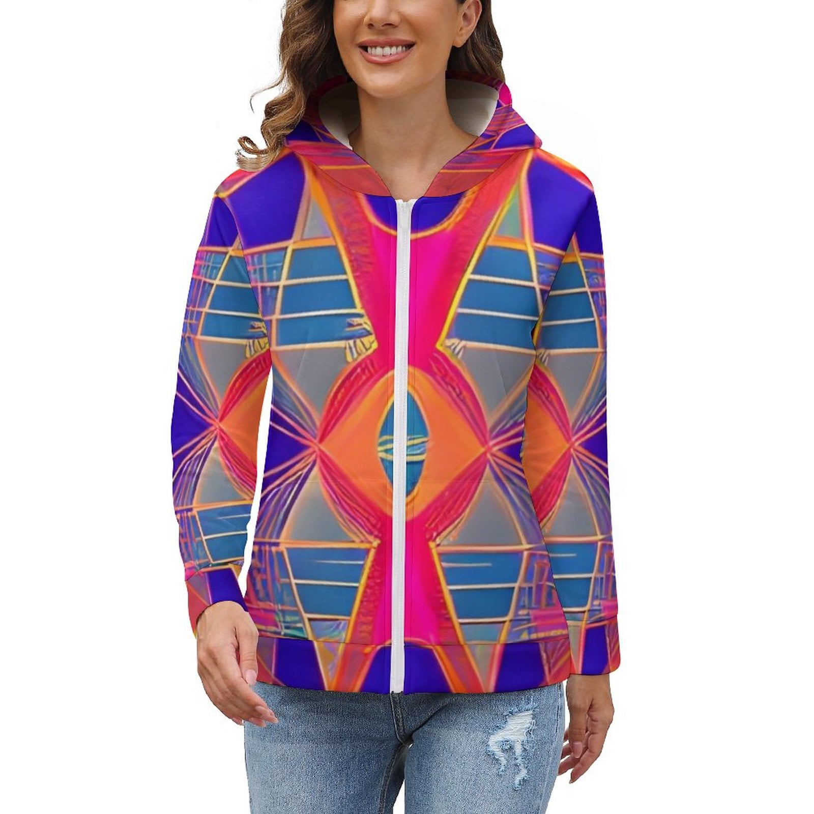 An Abstract Four-Dimensional Eyes Hooded Sweatshirt Men And Women Print ...