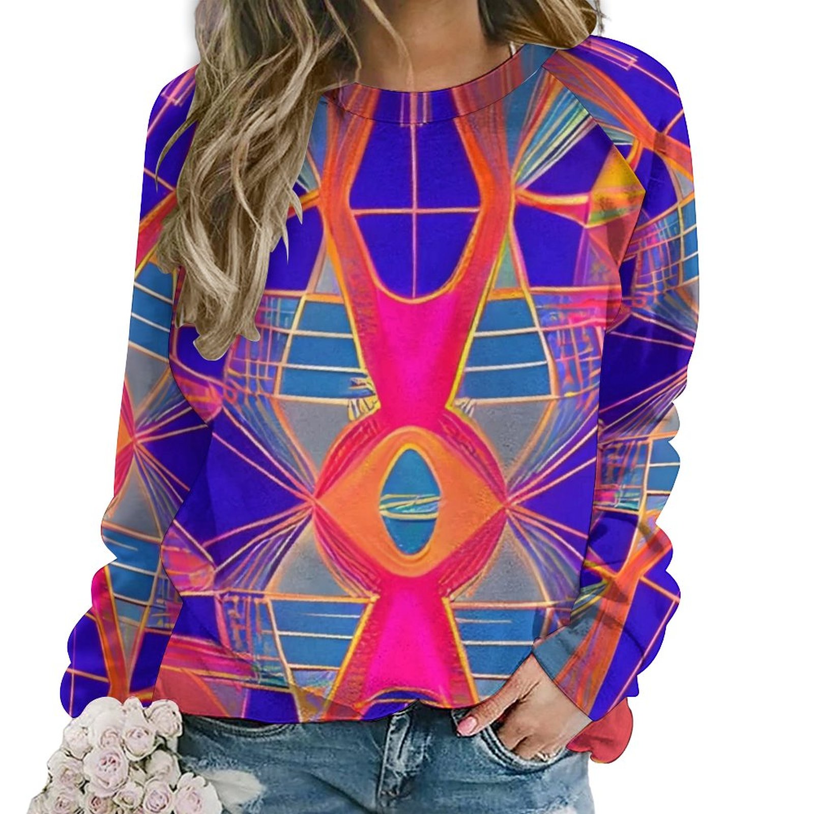 An Abstract Four-Dimensional Eyes Hooded Sweatshirt Men And Women Print ...