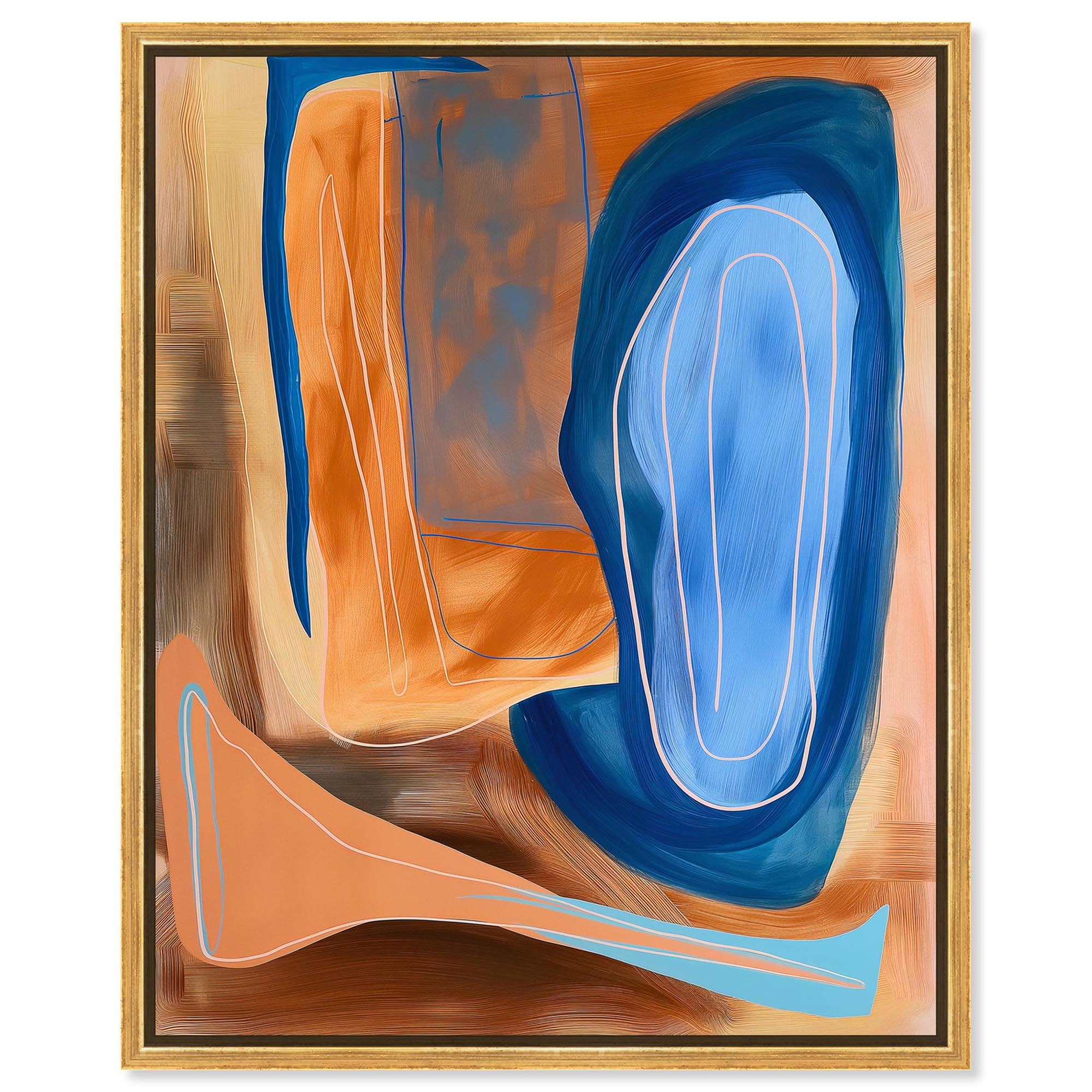 An Abstract Oil I Canvas Contemporary Art by Art Remedy, Gold Frame, 36 ...