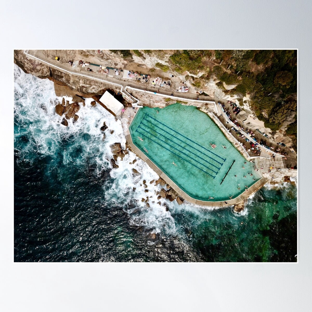 An Aerial View Of Bronte Rock Ocean Pool In Sydney Australia Poster ...