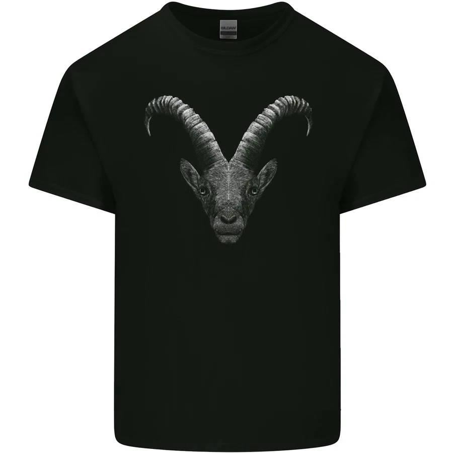 An Alpine Goat Animal Nature Wildlife Graphic Design Light Cotton Tee ...